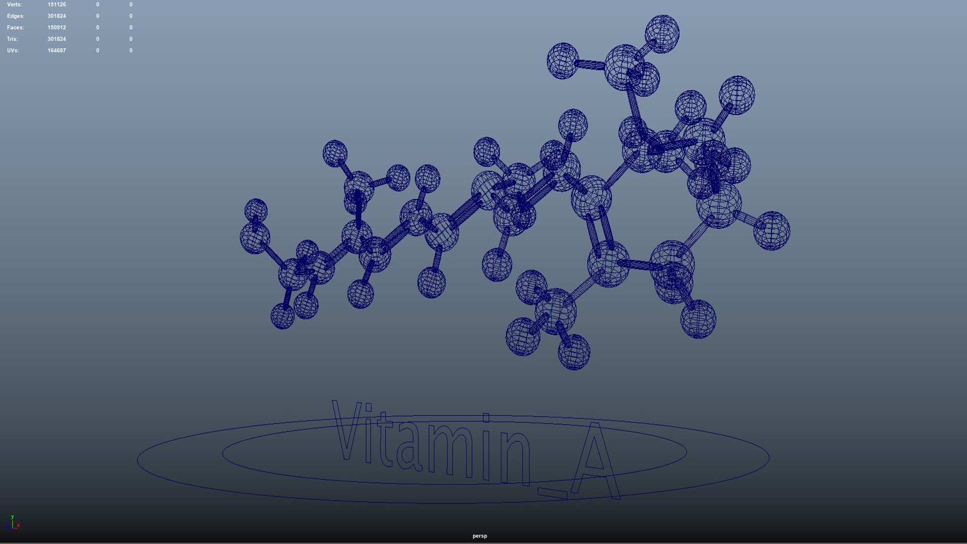 3D Vitamin A Molecular Structure - TurboSquid 2192936