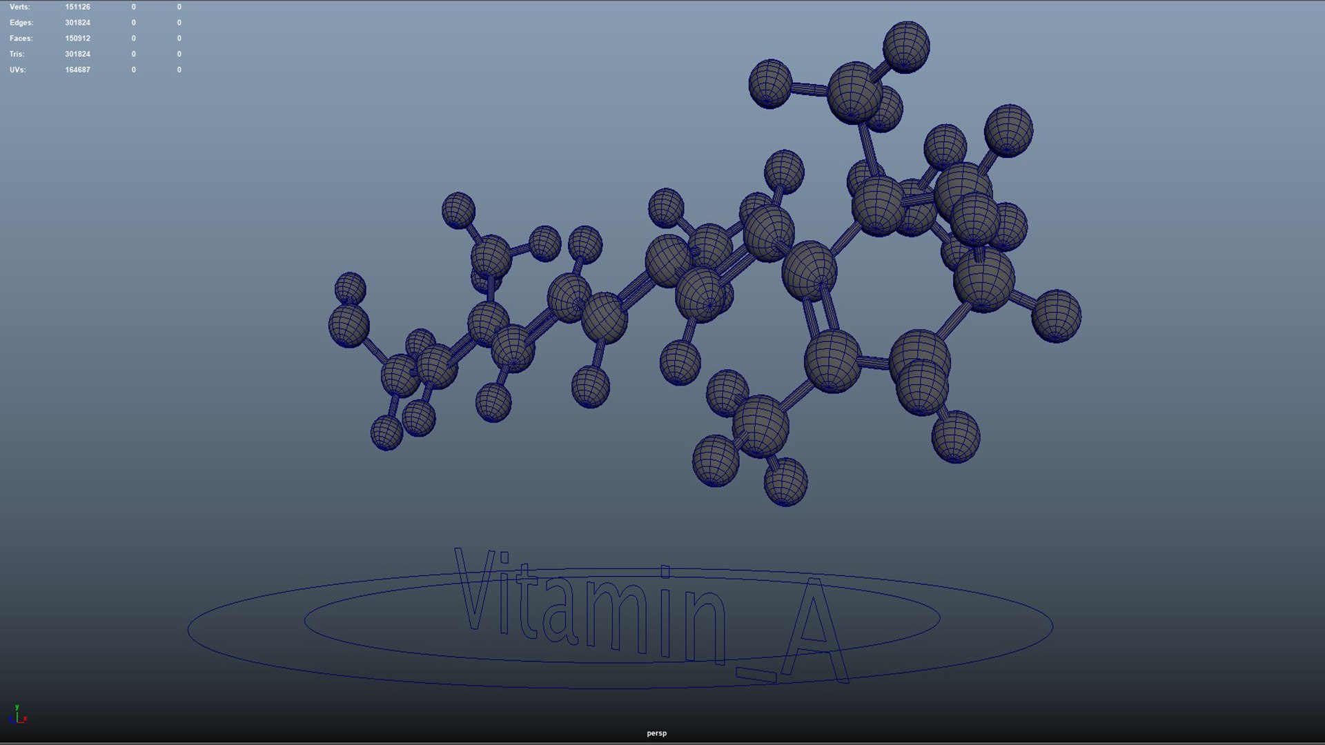 3D Vitamin A Molecular Structure - TurboSquid 2192936