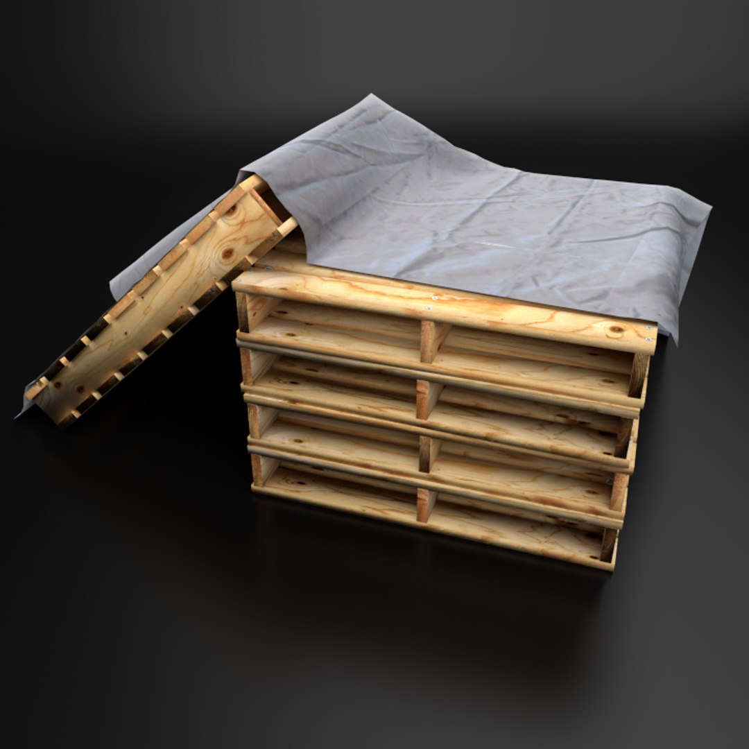Crate Pallet Tarp Obj