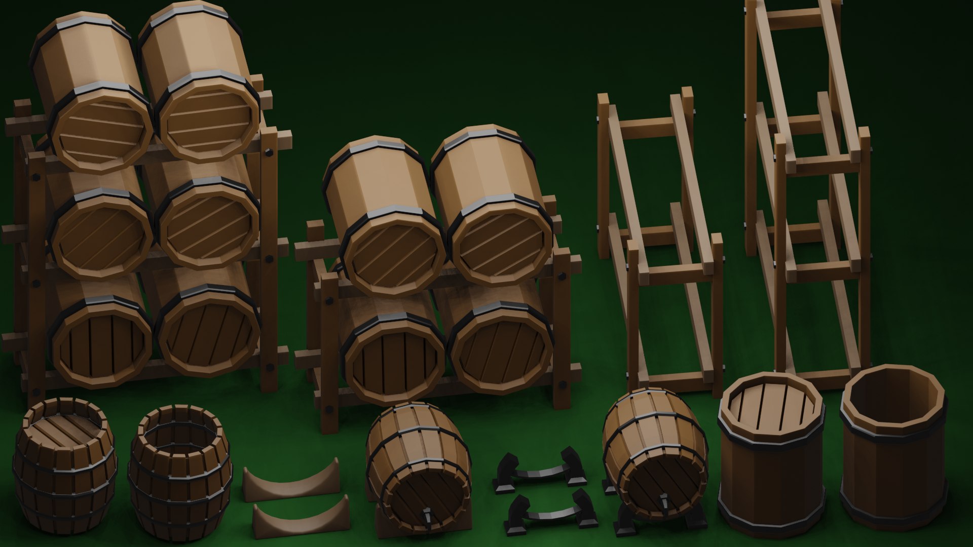 LOW POLY BARRELS 3D Model - TurboSquid 1978612