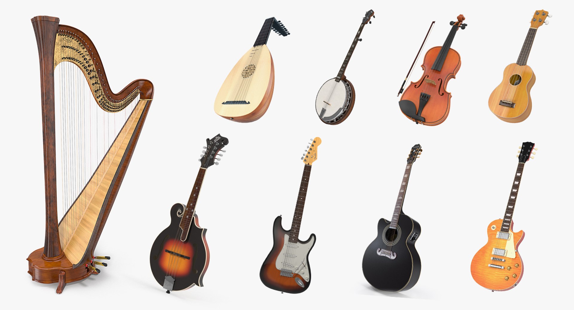 Free 3D stringed instruments 4 model - TurboSquid 1499620