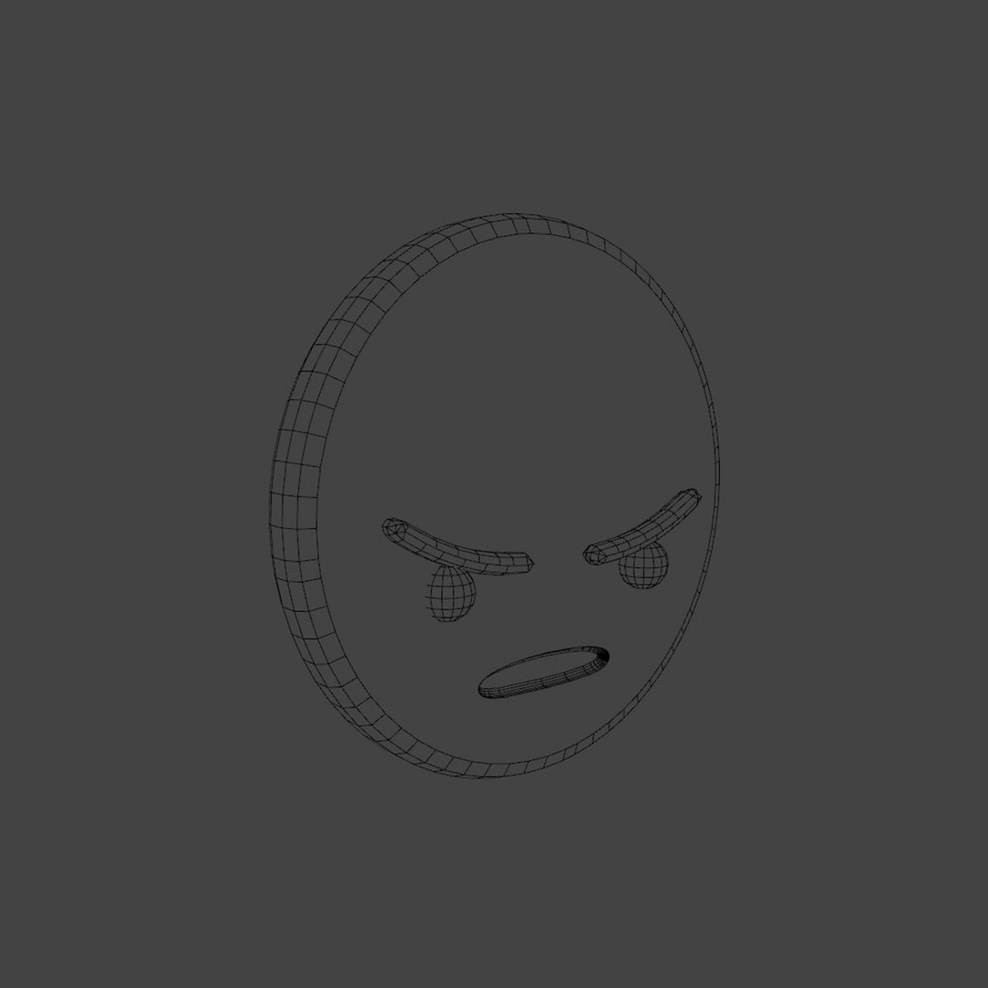 3D Model Angry Icon FaceBook Reaction Emoji - TurboSquid 1846688