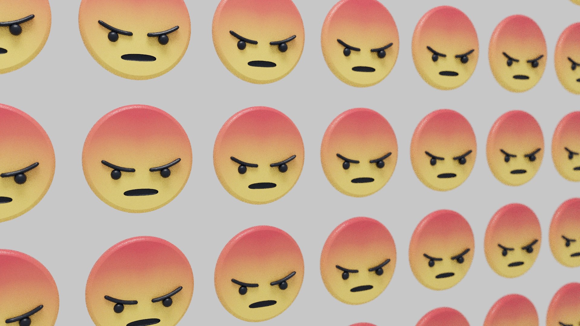 3D Model Angry Icon FaceBook Reaction Emoji - TurboSquid 1846688