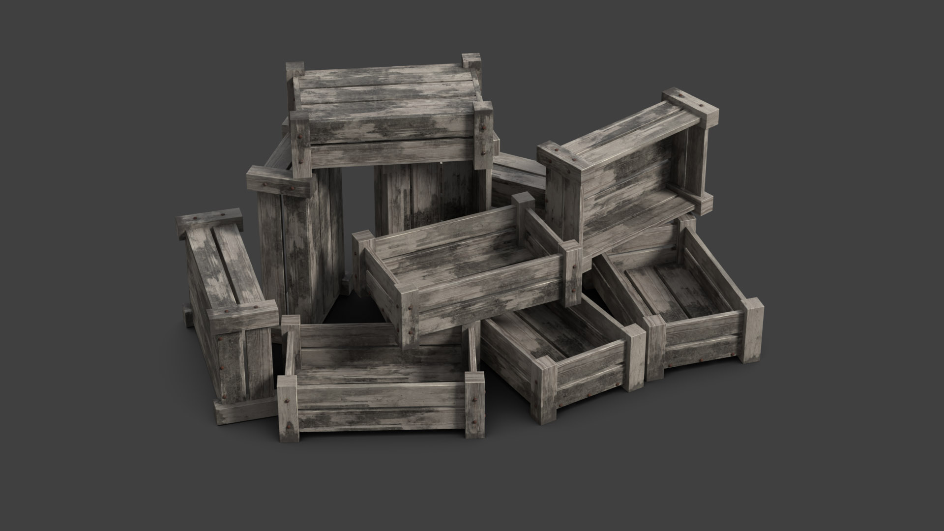Medieval Wooden Crate Pack - Old Wooden Crate Pack 3D Model ...