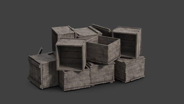 Medieval Wooden Crate Pack - Old Wooden Crate Pack 3D model ...