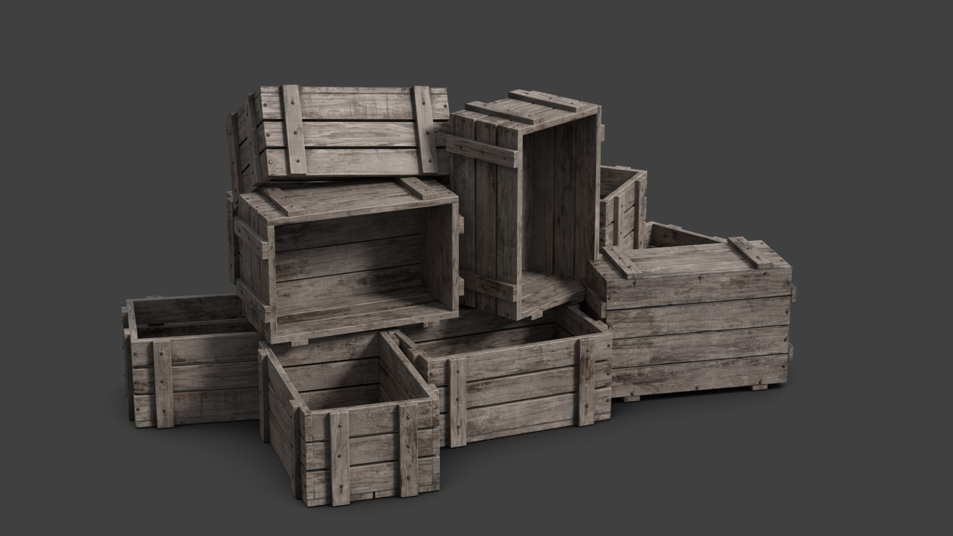 Medieval Wooden Crate Pack - Old Wooden Crate Pack 3D Model ...