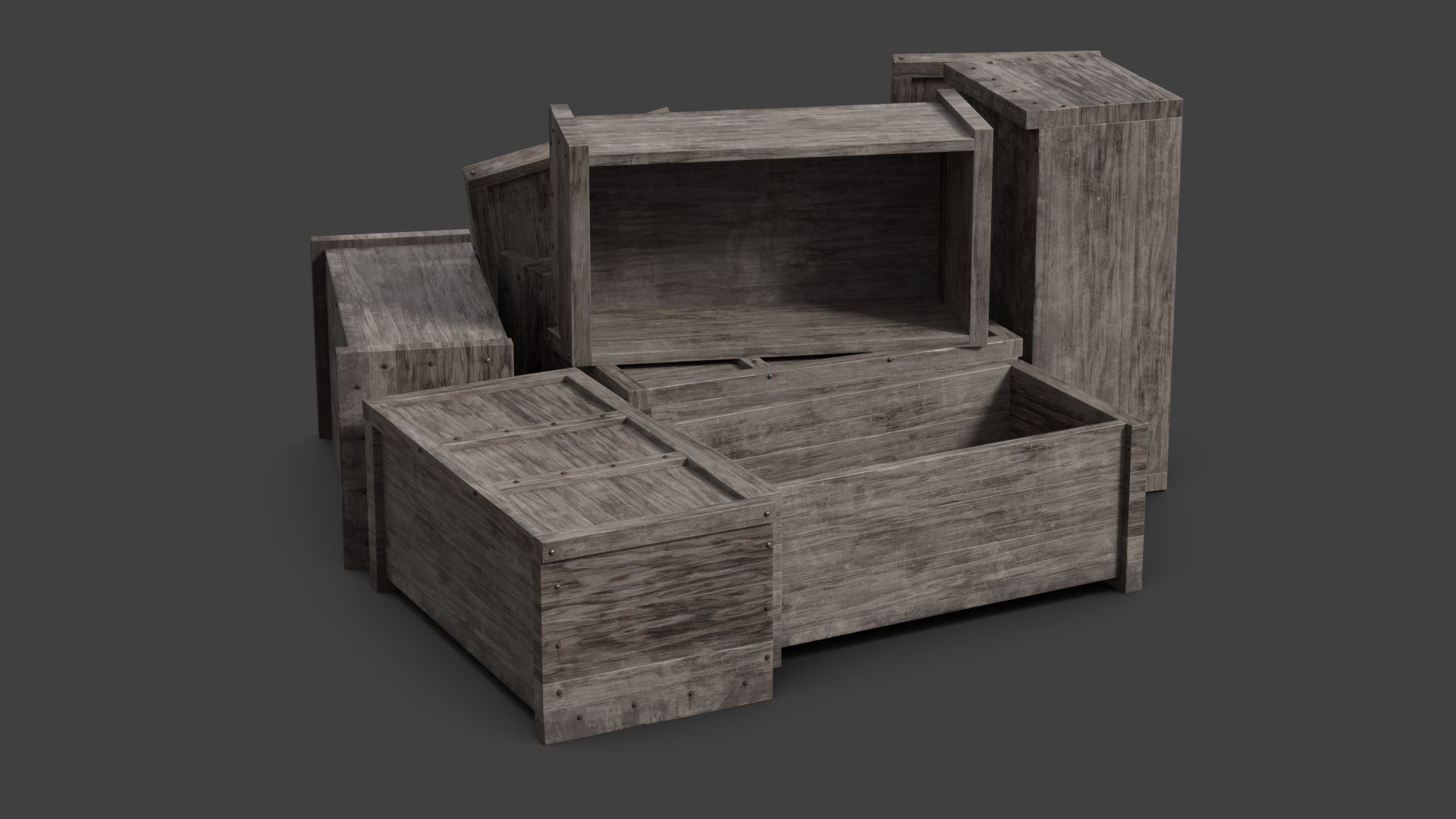 Medieval Wooden Crate Pack - Old Wooden Crate Pack 3D Model ...
