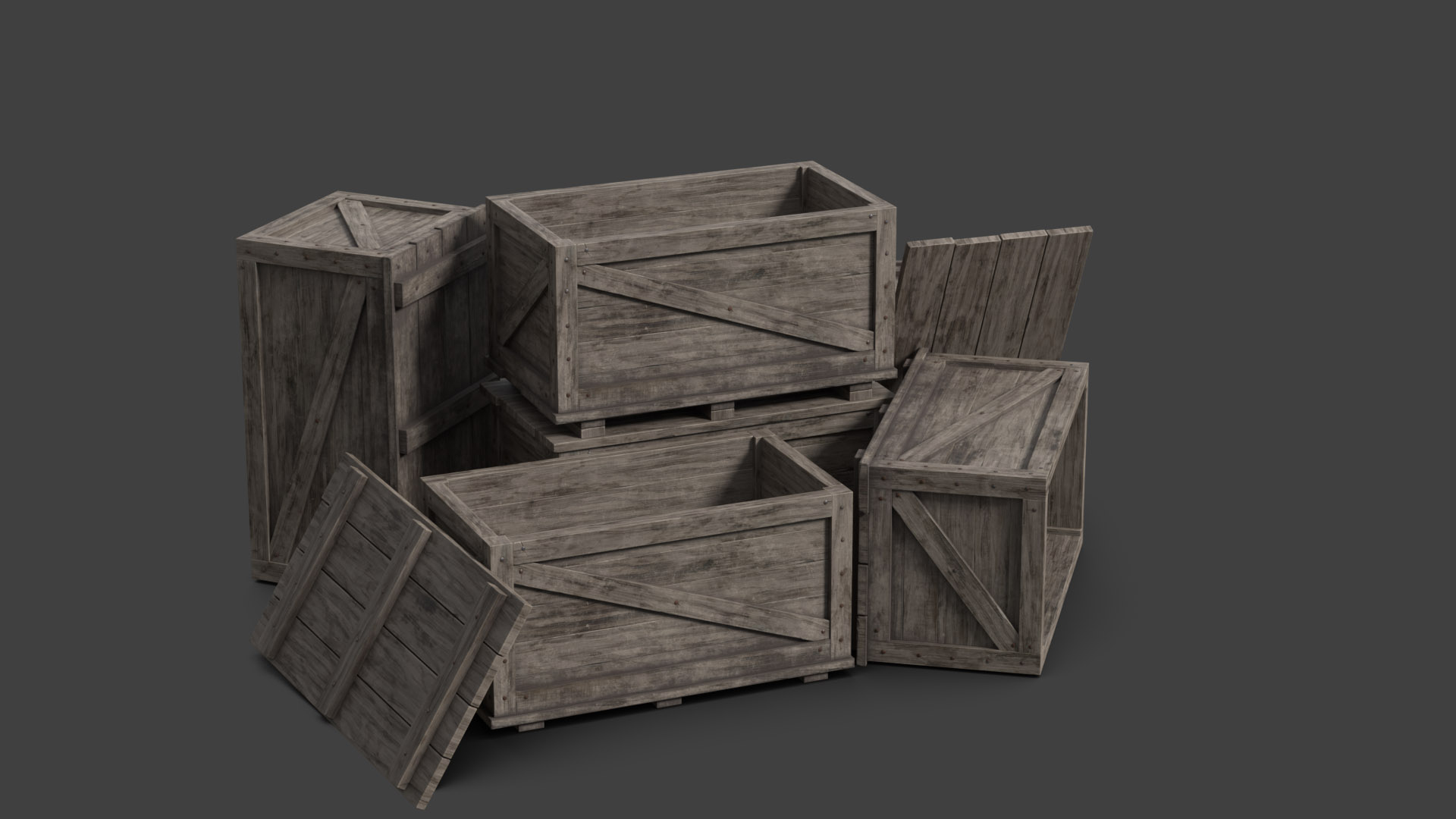 Medieval Wooden Crate Pack - Old Wooden Crate Pack 3D Model ...