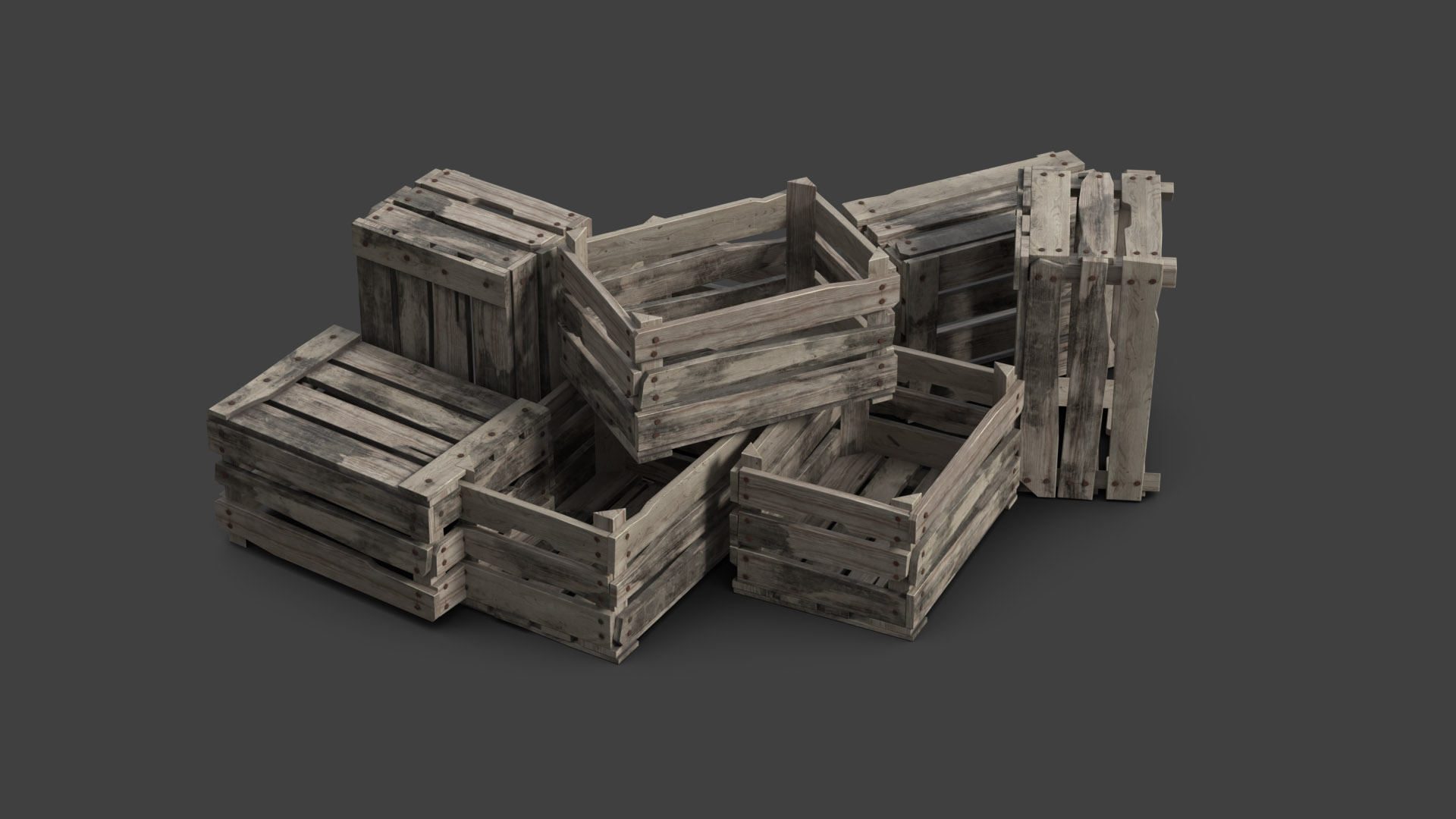 Medieval Wooden Crate Pack - Old Wooden Crate Pack 3D Model ...