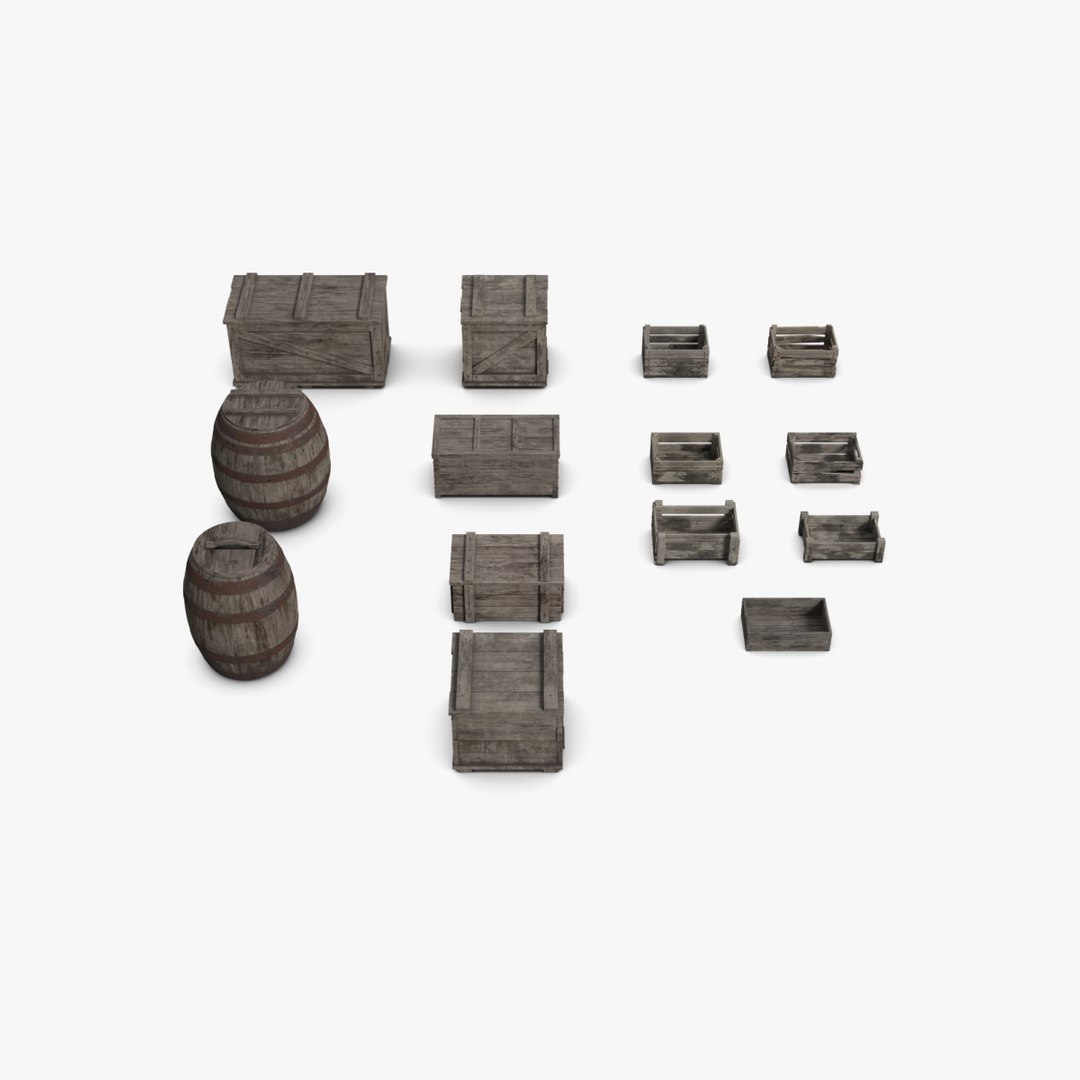 Medieval Wooden Crate Pack - Old Wooden Crate Pack3Dモデル - TurboSquid ...