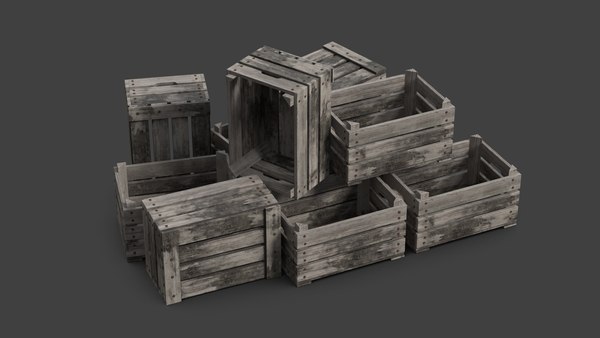 Medieval Wooden Crate Pack - Old Wooden Crate Pack 3D model ...