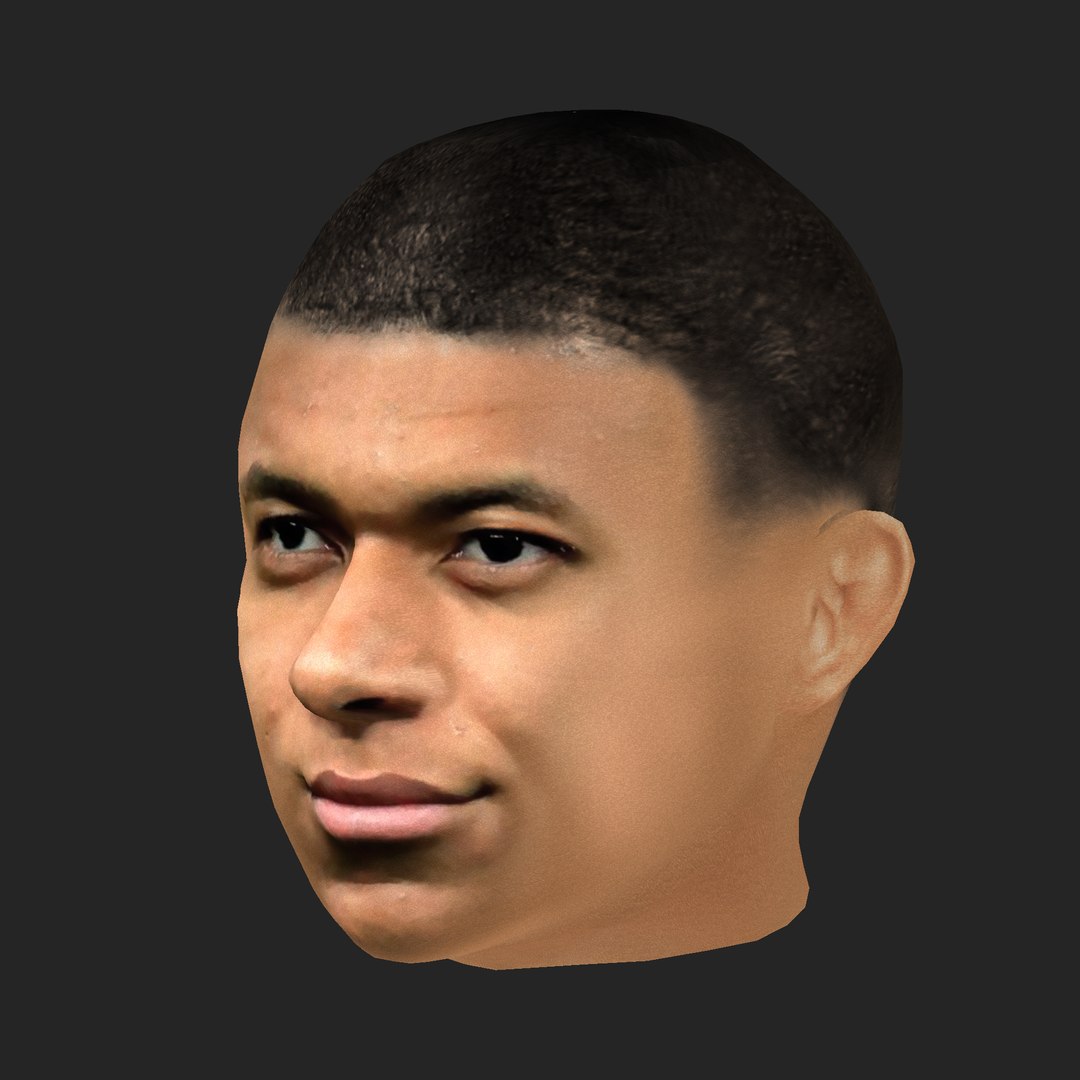 3D Kylian Mbappe Head - Low Poly Head For Game Model - TurboSquid 1862811
