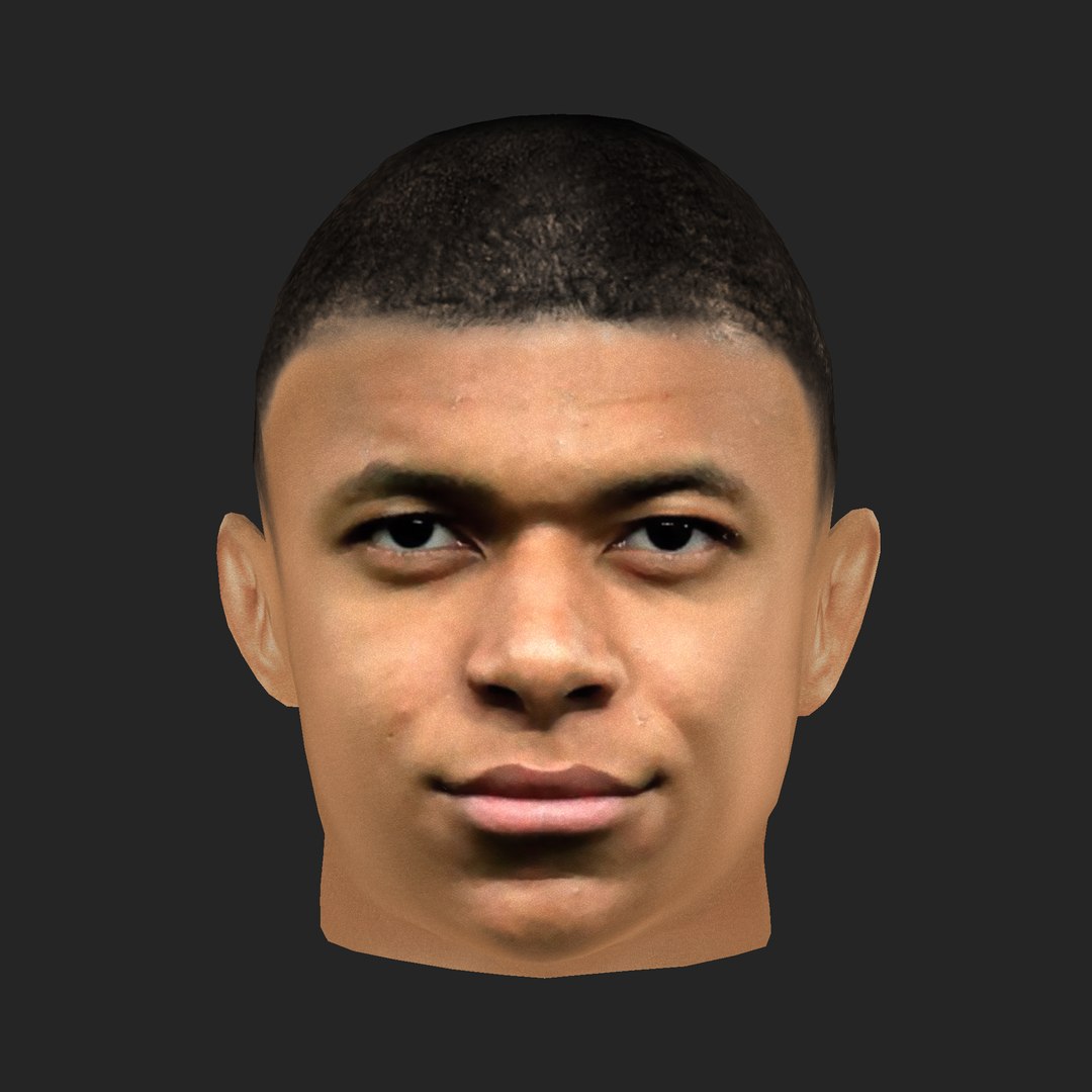 modelo 3d Cabeza de Kylian Mbappe - Cabeza de baja poli para el juego ...