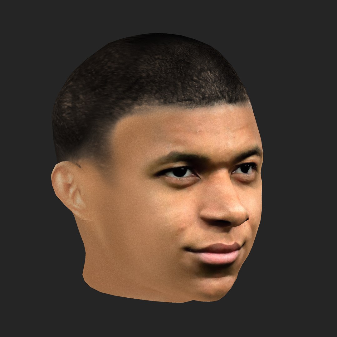 3D Kylian Mbappe Head - Low Poly Head For Game Model - TurboSquid 1862811