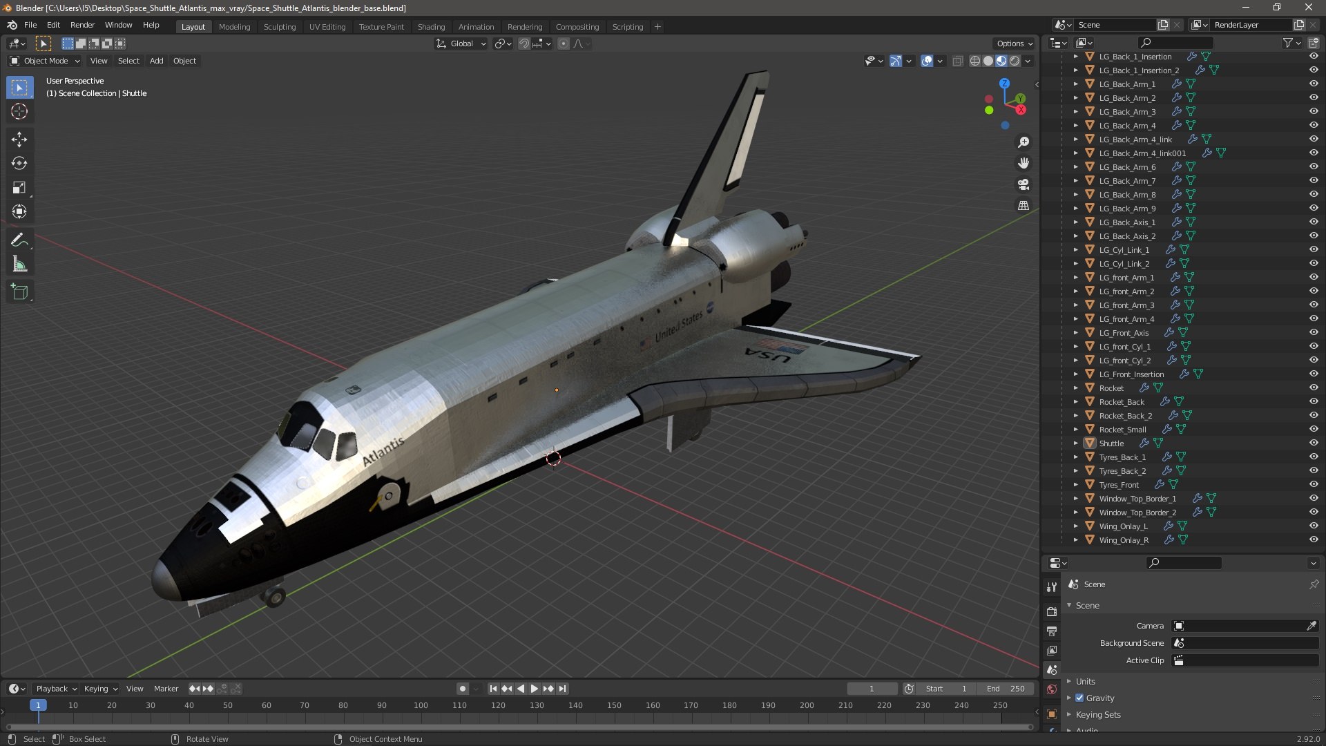Space Shuttle Atlantis 3D Model - TurboSquid 2208725