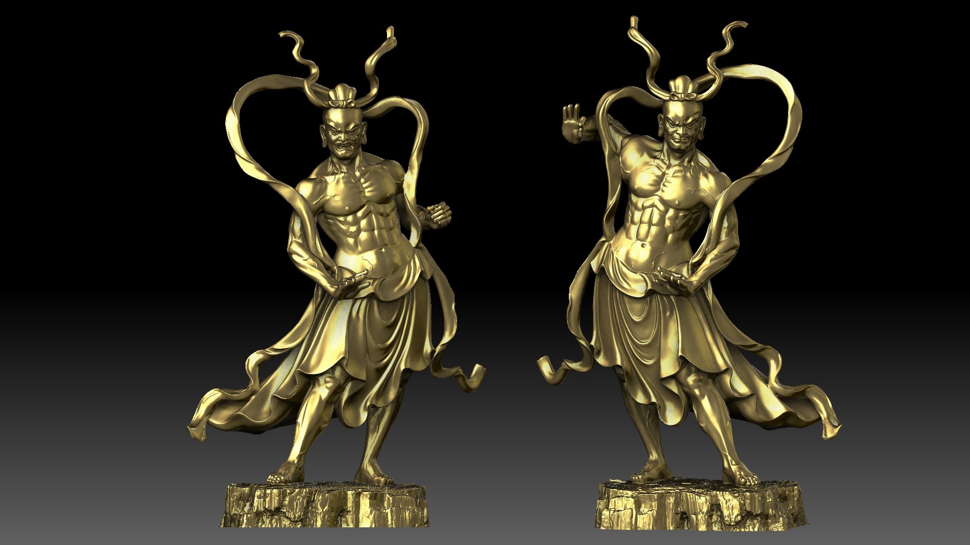 3D 3D Model Of Two Vajra Gods Model - TurboSquid 2293829