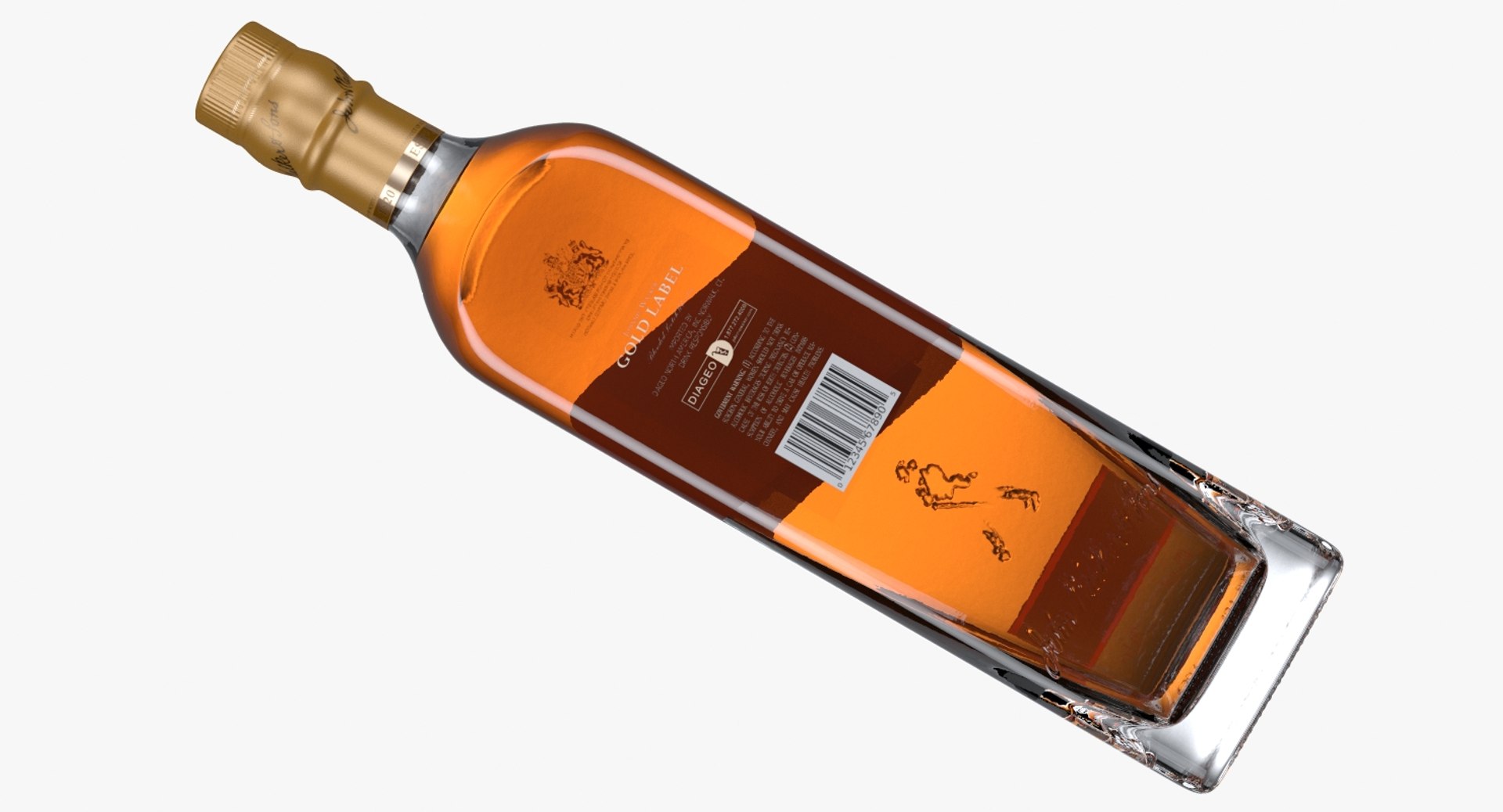3D johnnie walker gold label bottle model - TurboSquid 1389184