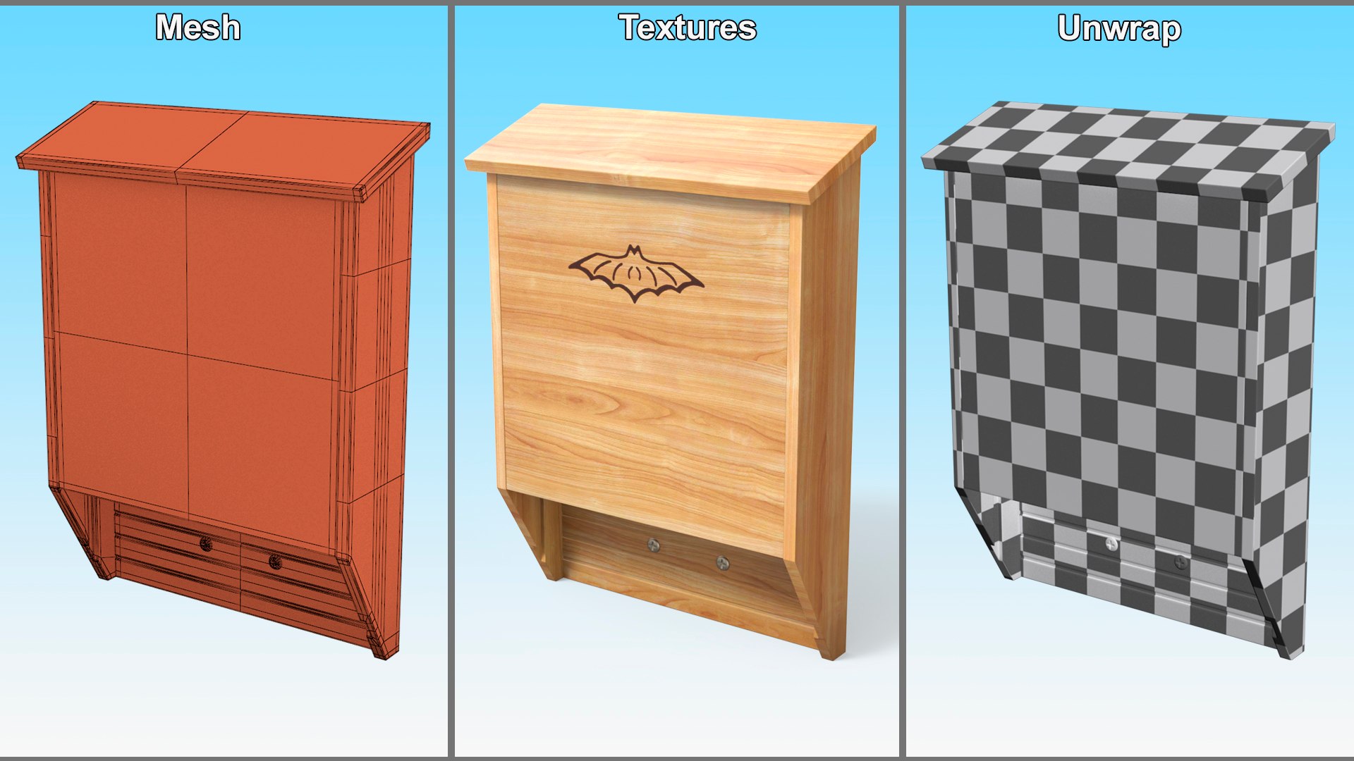 3D Bat House Wooden - TurboSquid 2232809