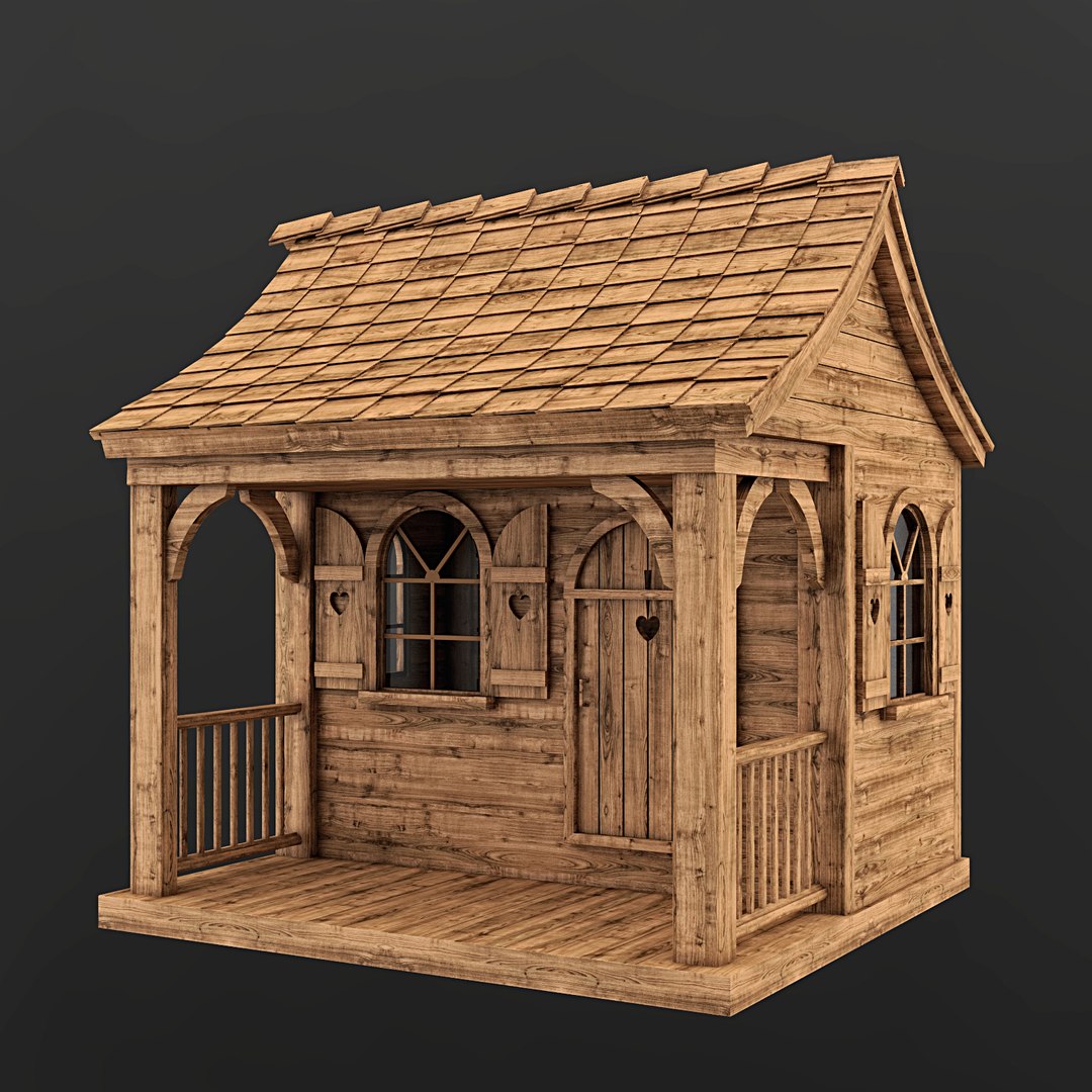 3d Max House Wood Wooden