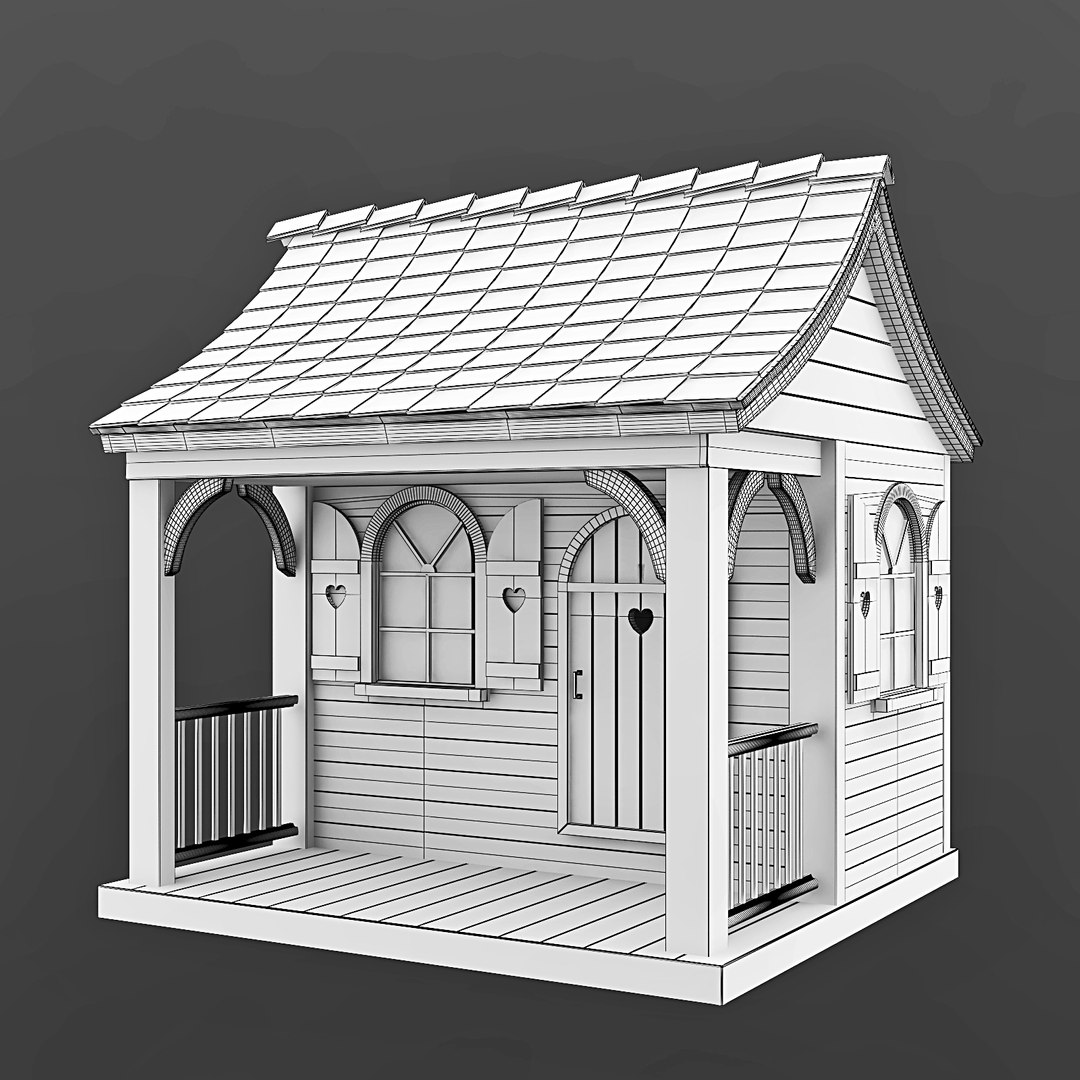 3d Max House Wood Wooden