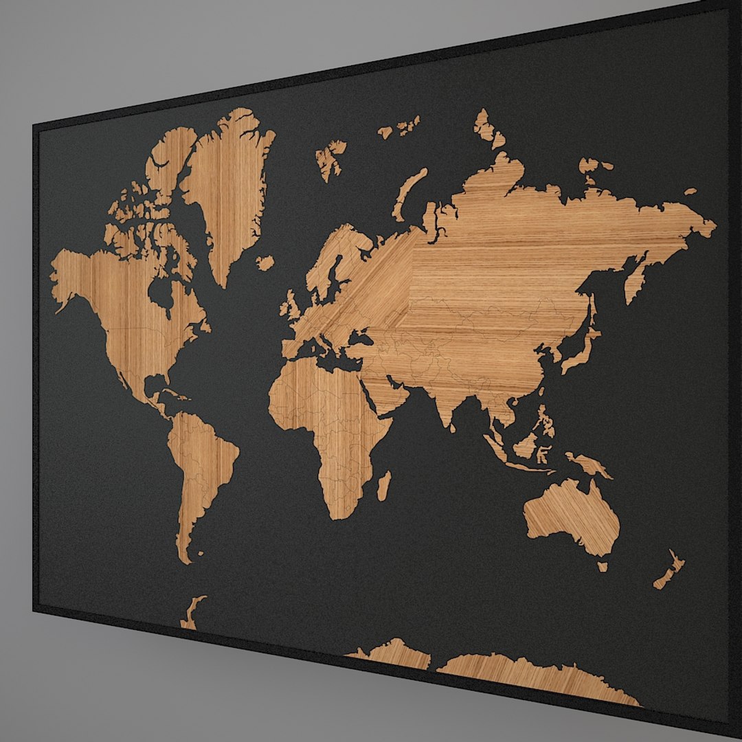World Wooden Mapped 3D Model - TurboSquid 1163609