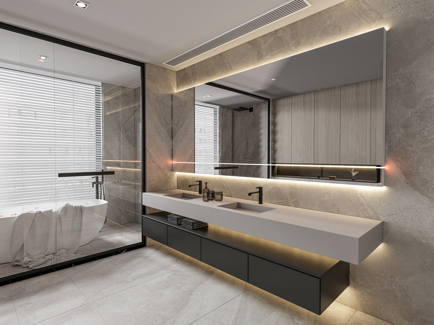 3D Modern bathroom full scene model - TurboSquid 2118623