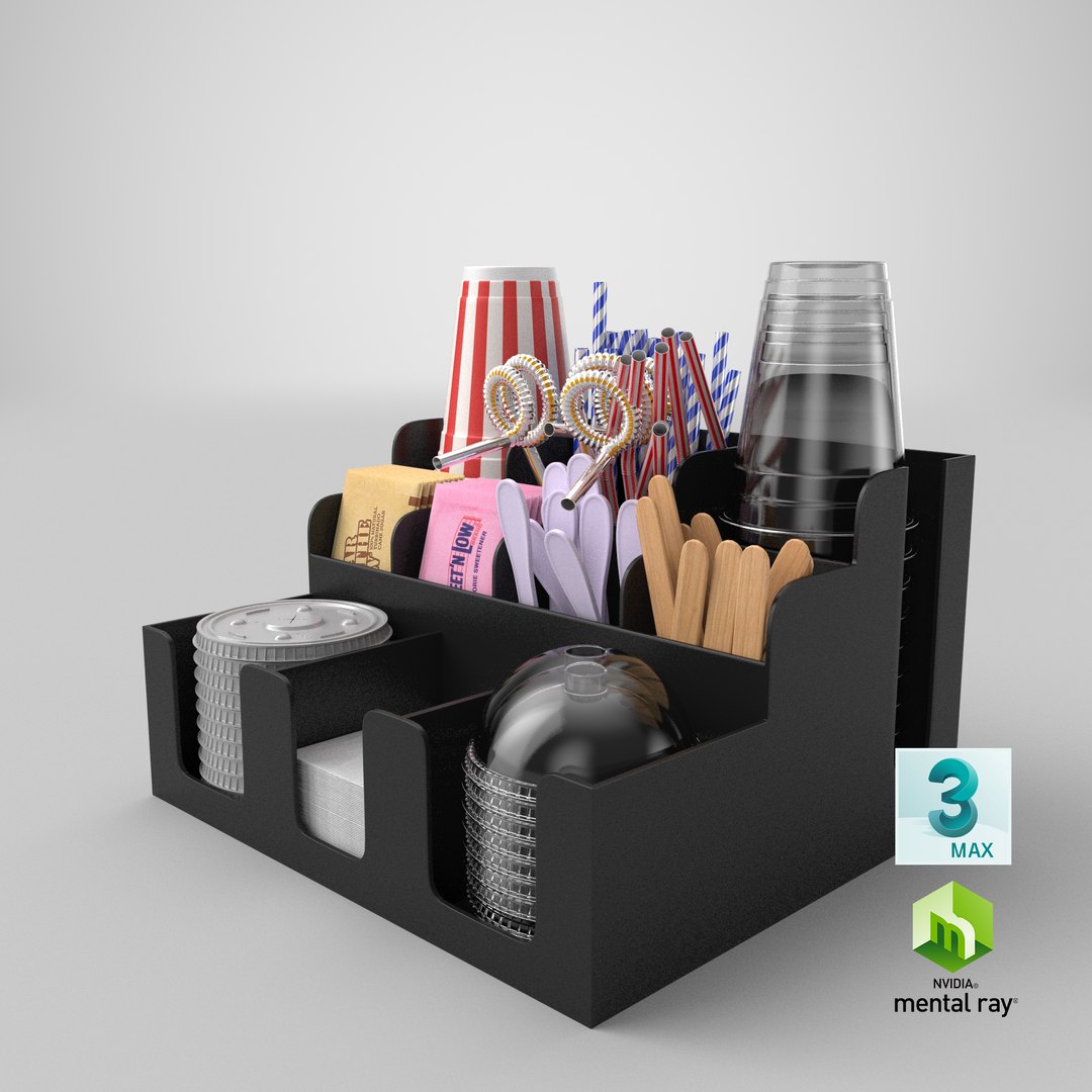 Detailed Cup Organizer 3D - TurboSquid 1950339