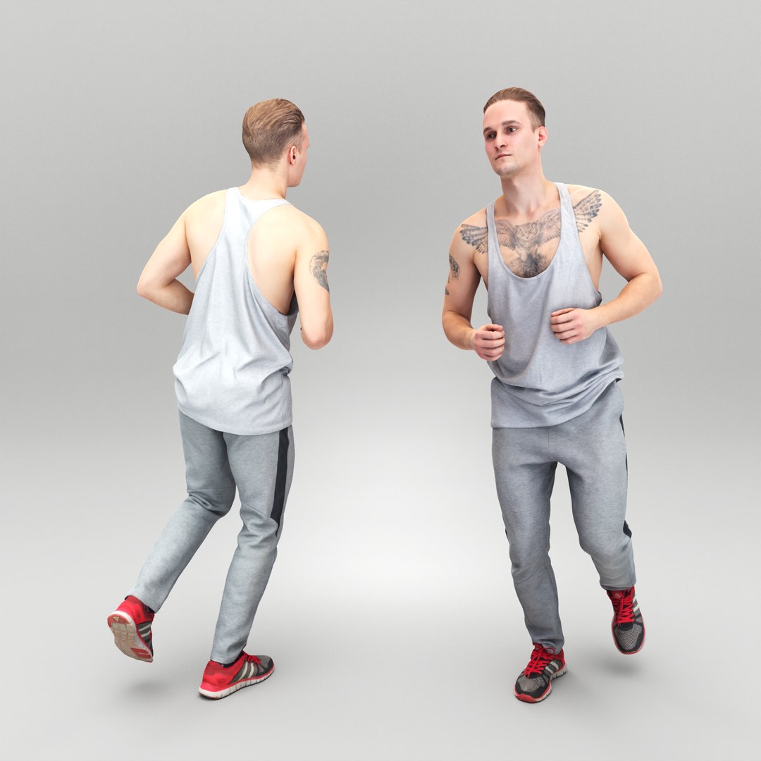 Young man running 415 3D model - TurboSquid 2168279