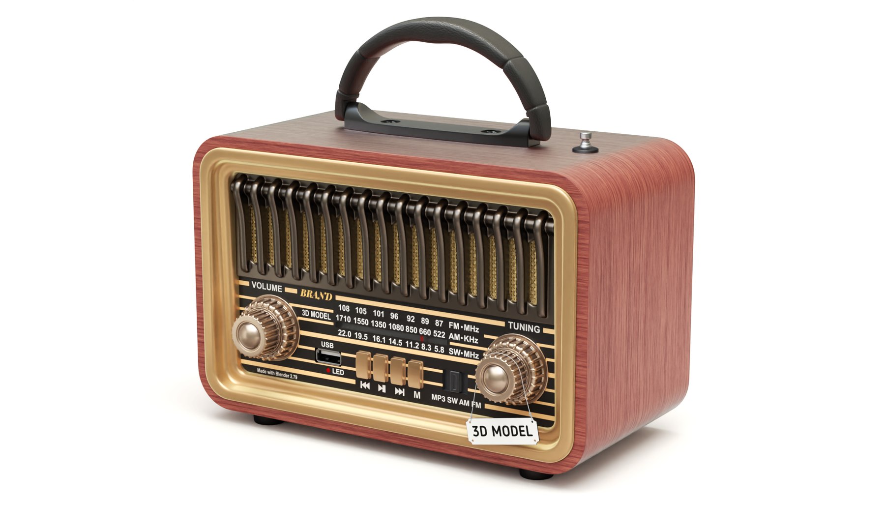 Retro Mini Radio 3D model - TurboSquid 2160125