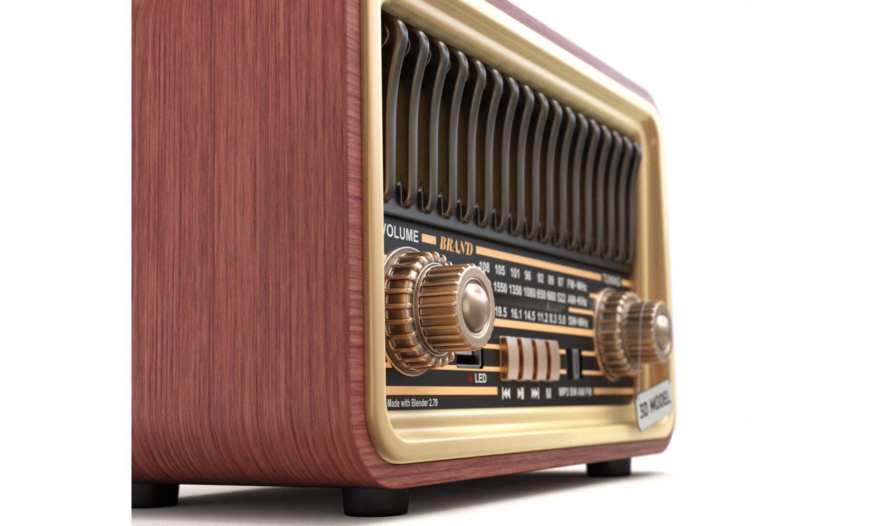 Retro Mini Radio 3D Model - TurboSquid 2160125