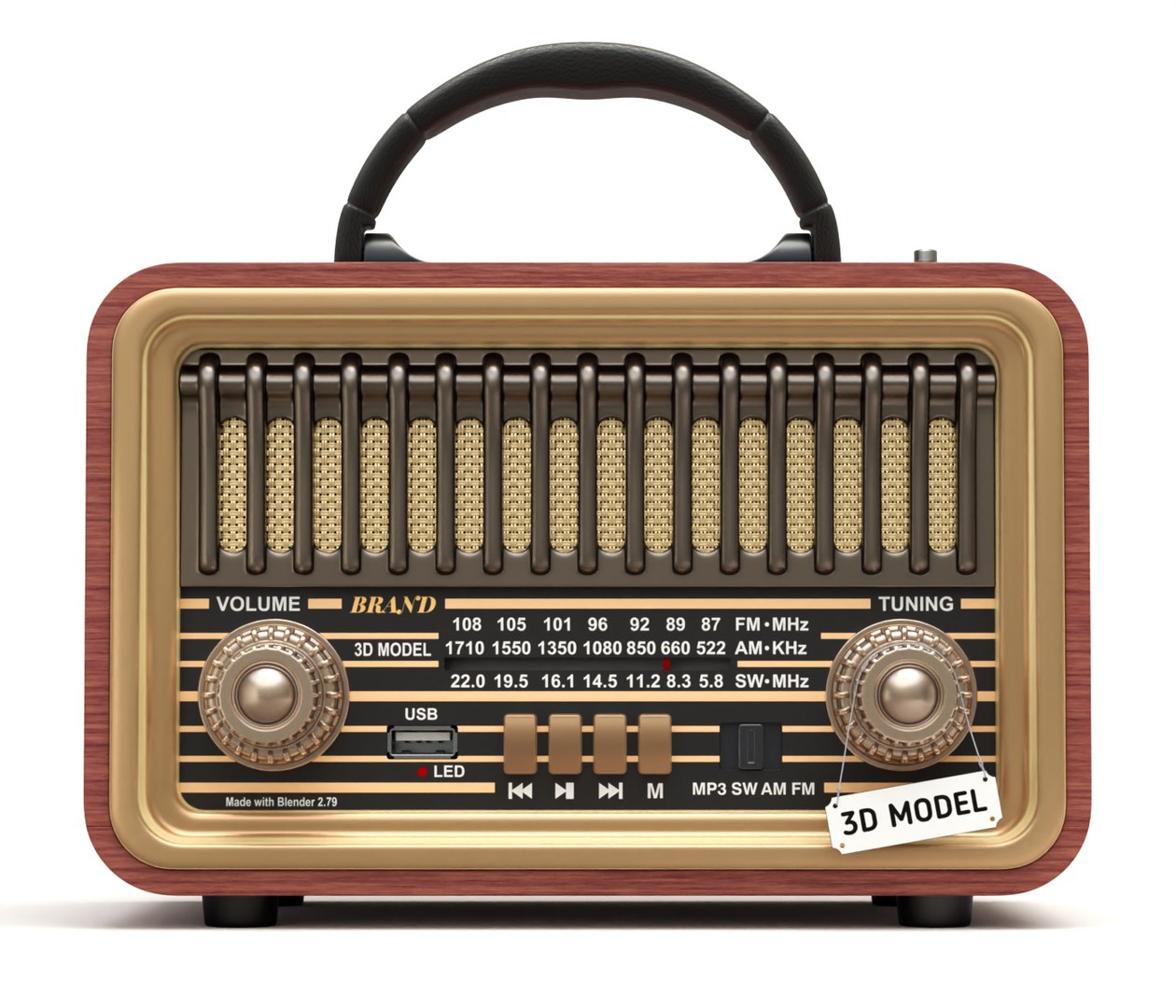 Retro Mini Radio 3D Model - TurboSquid 2160125