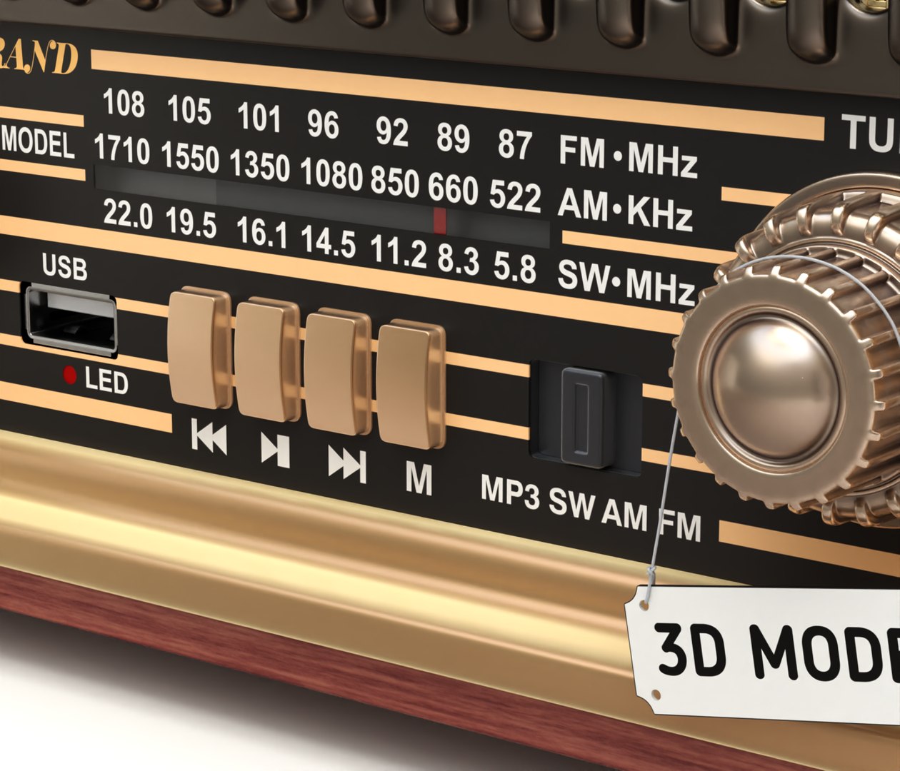 Retro Mini Radio 3D Model - TurboSquid 2160125