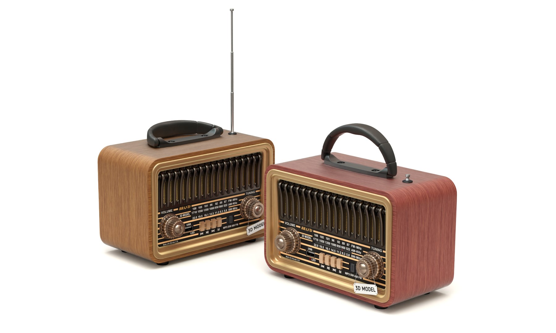Retro Mini Radio 3D Model - TurboSquid 2160125