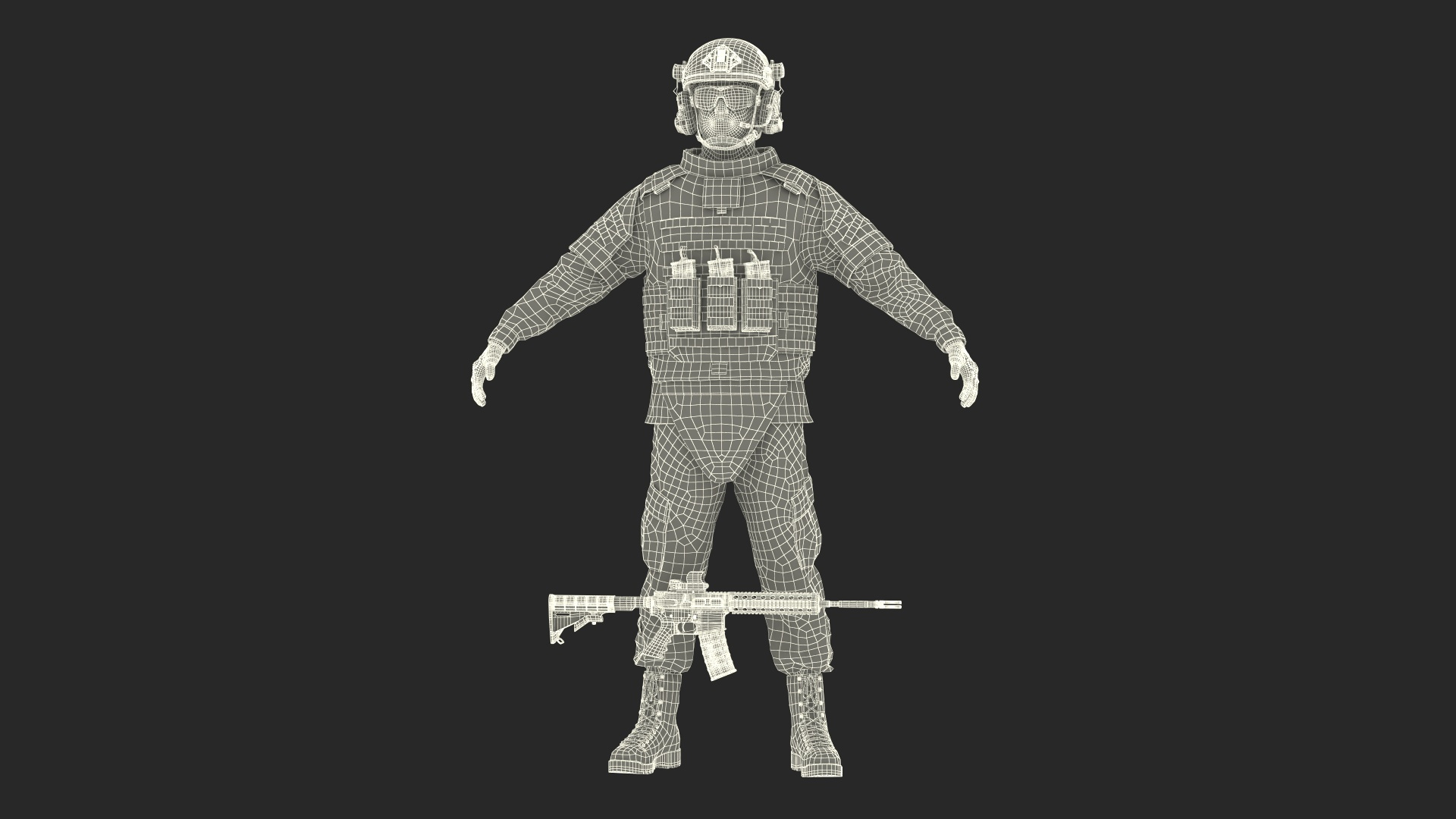 3D Soldier In Green Tactical Gear And Rifle A-pose Model - TurboSquid ...