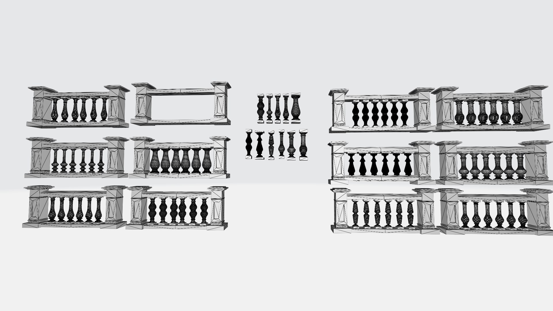 3D Balustrade Collection - TurboSquid 2198511