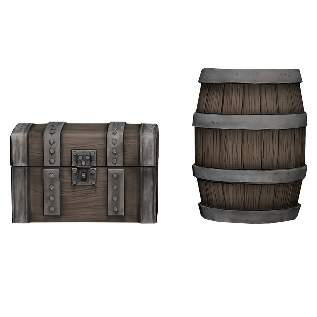 3D Barrel And Chest model - TurboSquid 1817943
