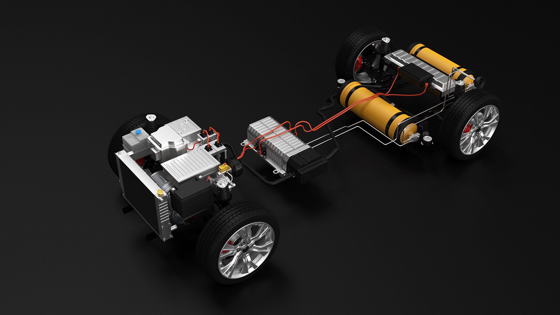 3D Electric And Hydrogen FWD Chassis Collection - TurboSquid 1839906