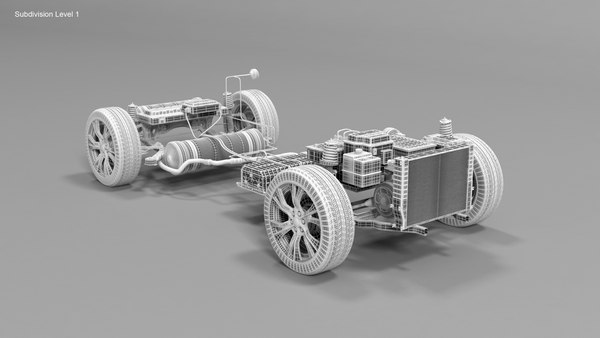 modelo 3d Colección de chasis FWD eléctricos y de hidrógeno ...