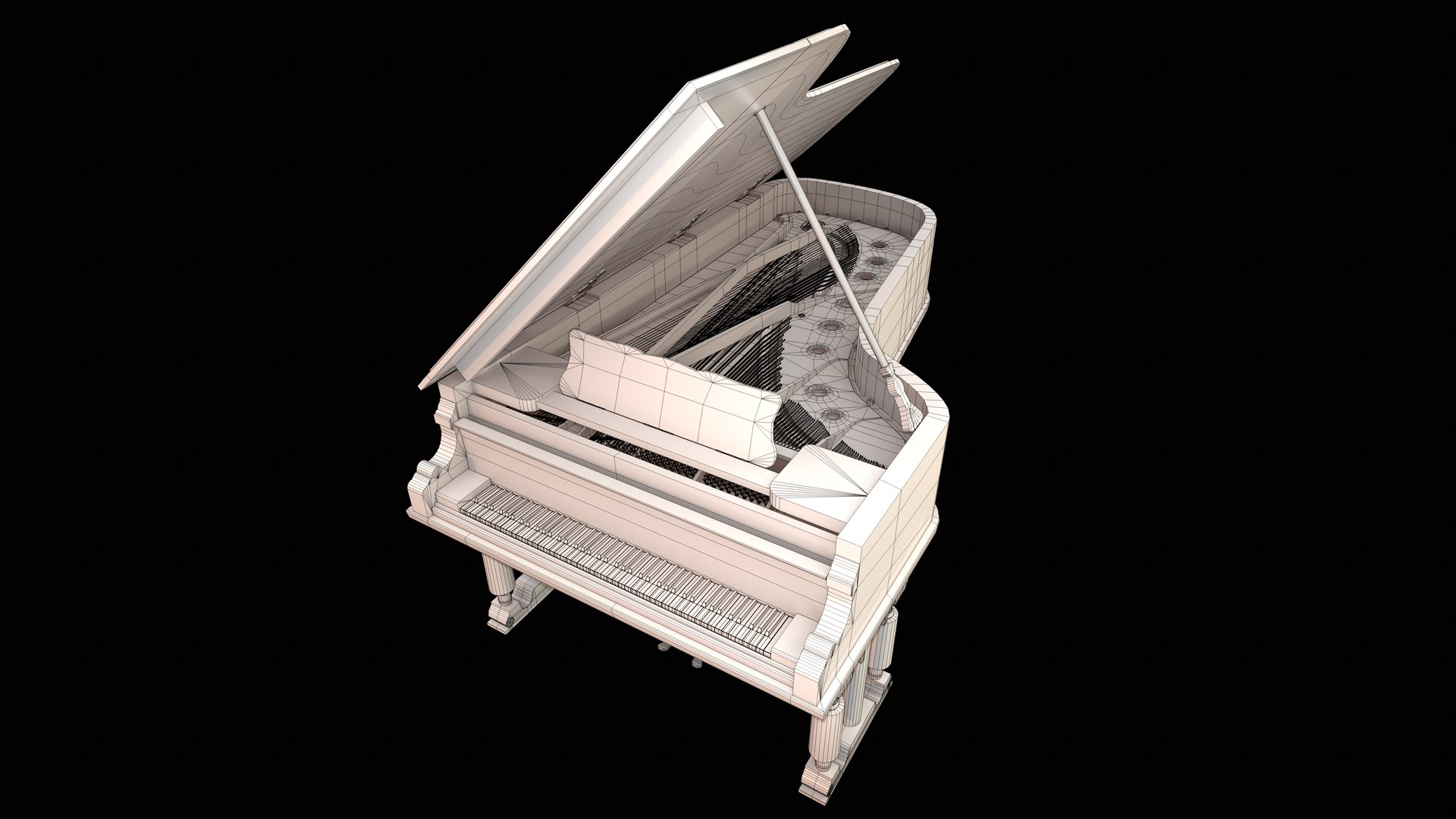 3D Realistic Custom Concert Grand Piano 3D Model Model - TurboSquid 2184902