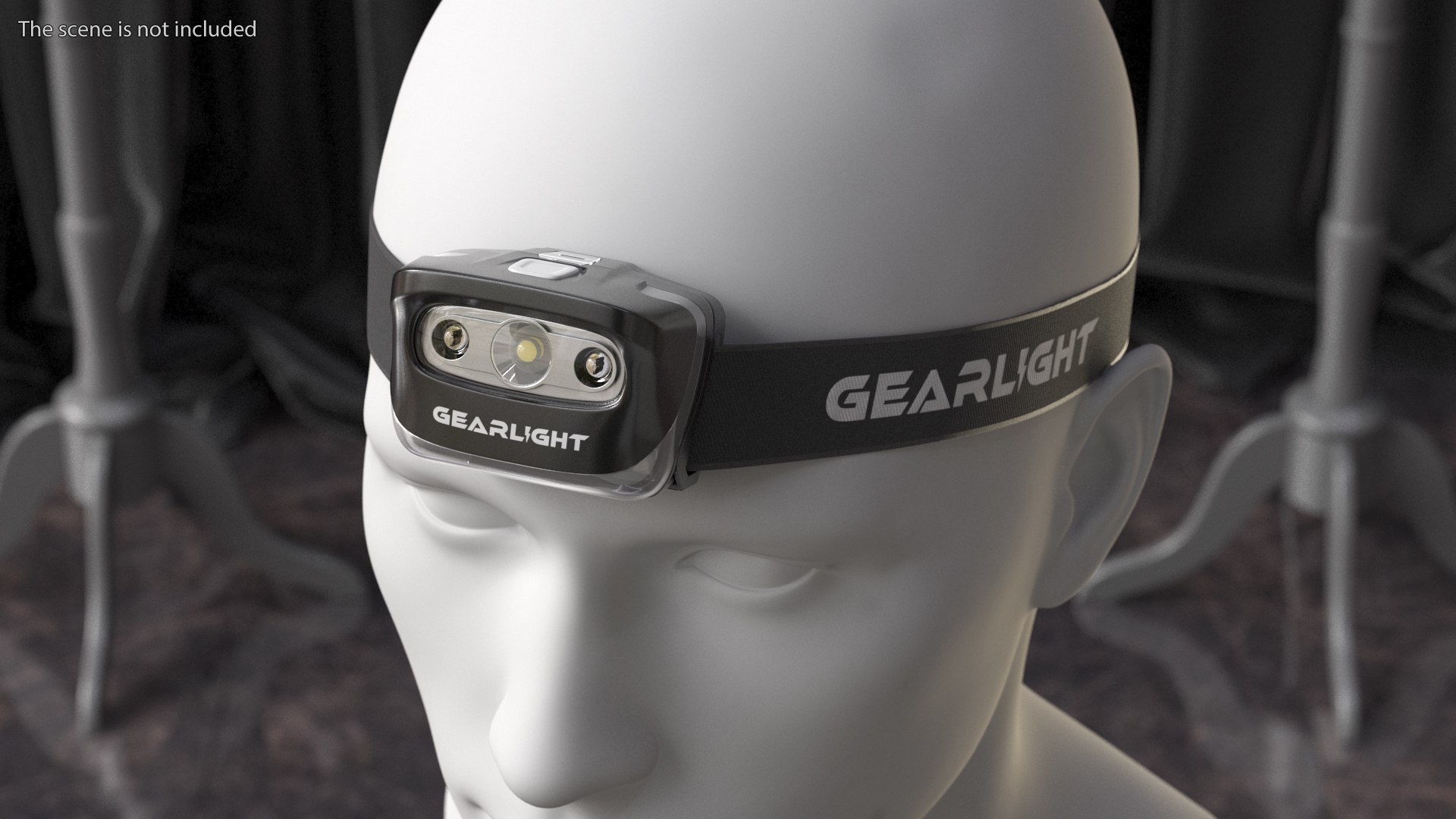 3D Model Headlamp GearLight LED On Mannequin Head - TurboSquid 2028913