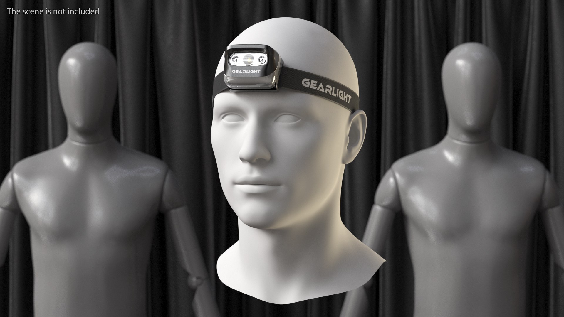 3D Model Headlamp GearLight LED On Mannequin Head - TurboSquid 2028913