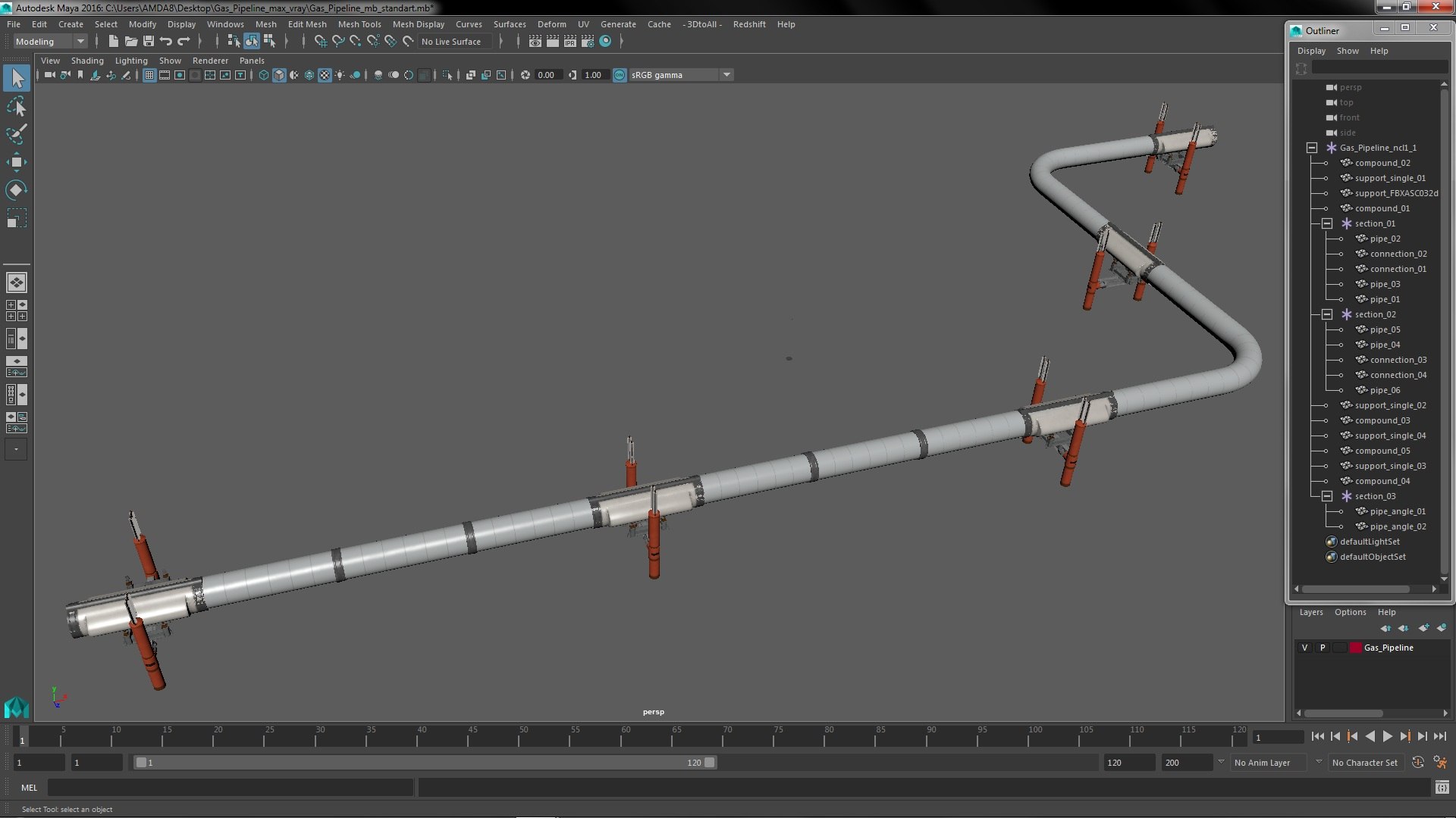 Gas Pipeline 3D - TurboSquid 1900293