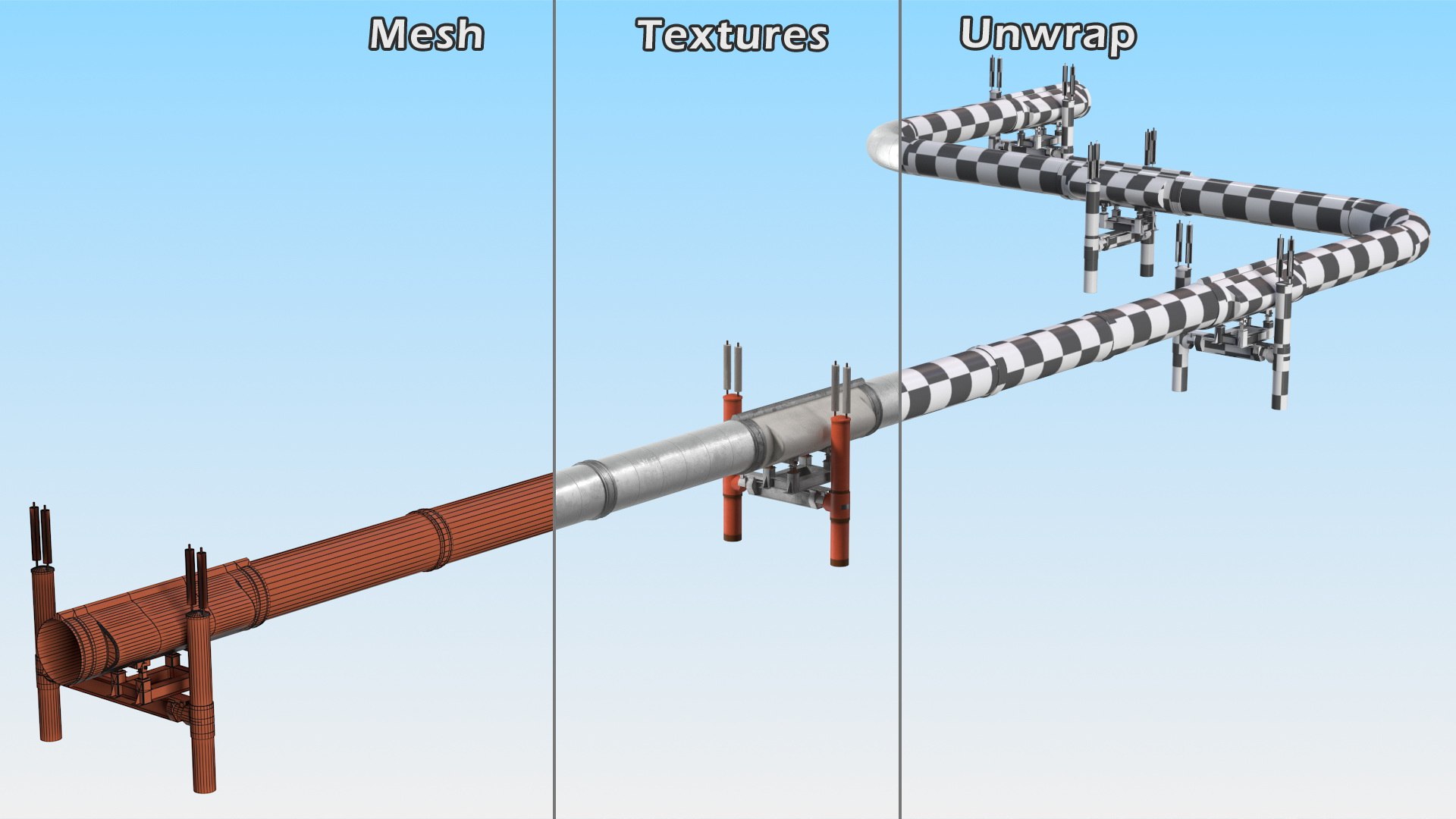 Gas Pipeline 3D - TurboSquid 1900293
