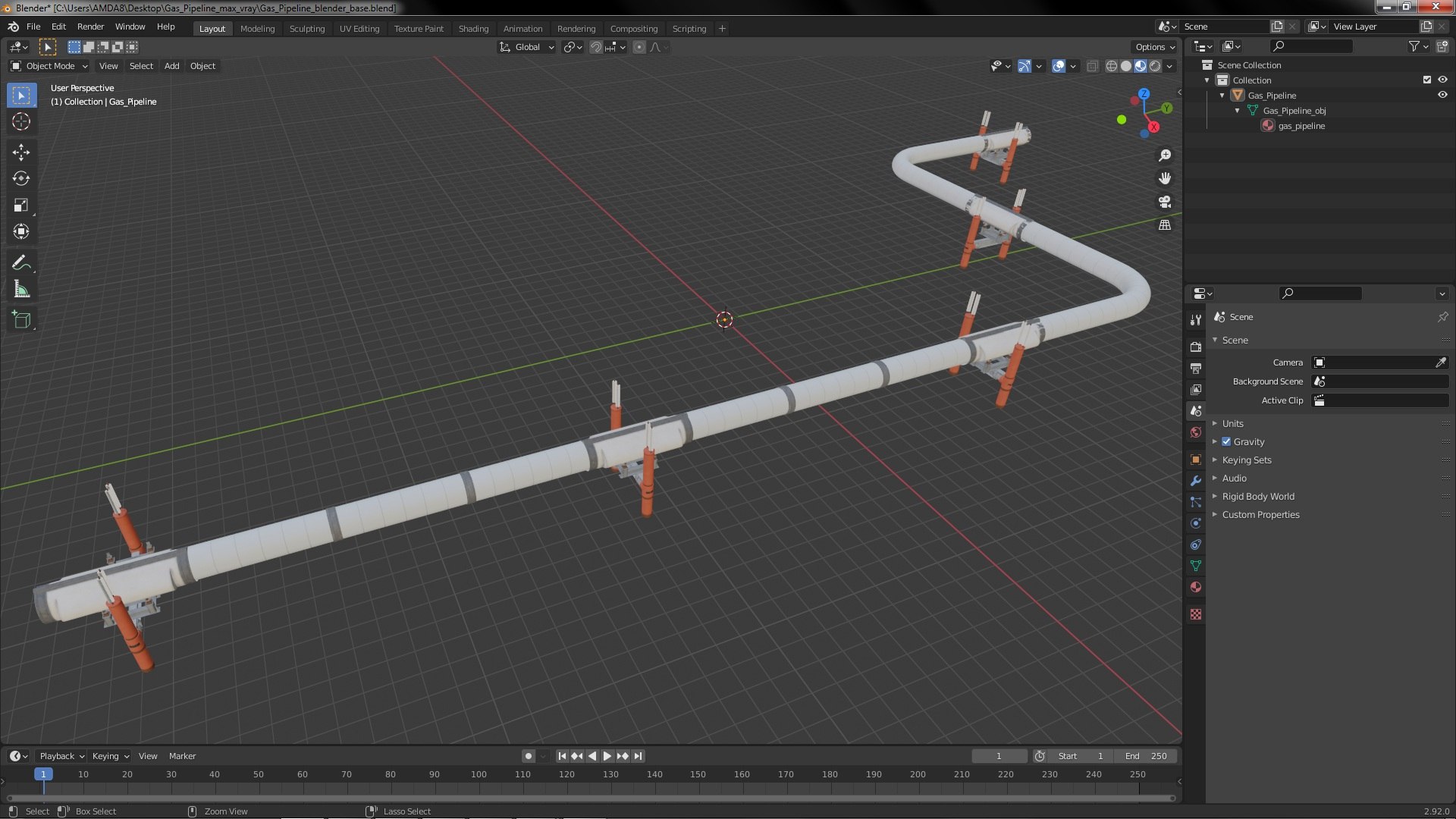 Gas Pipeline 3D - TurboSquid 1900293