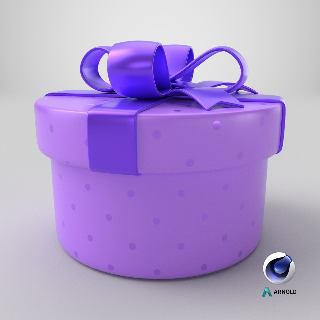 3D Model Stylized Purple Gift Box - TurboSquid 2403820