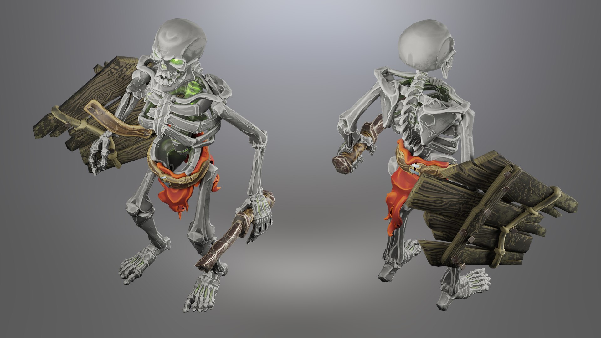 Game ready Skeleton character with 24 animations 3D - TurboSquid 2146956