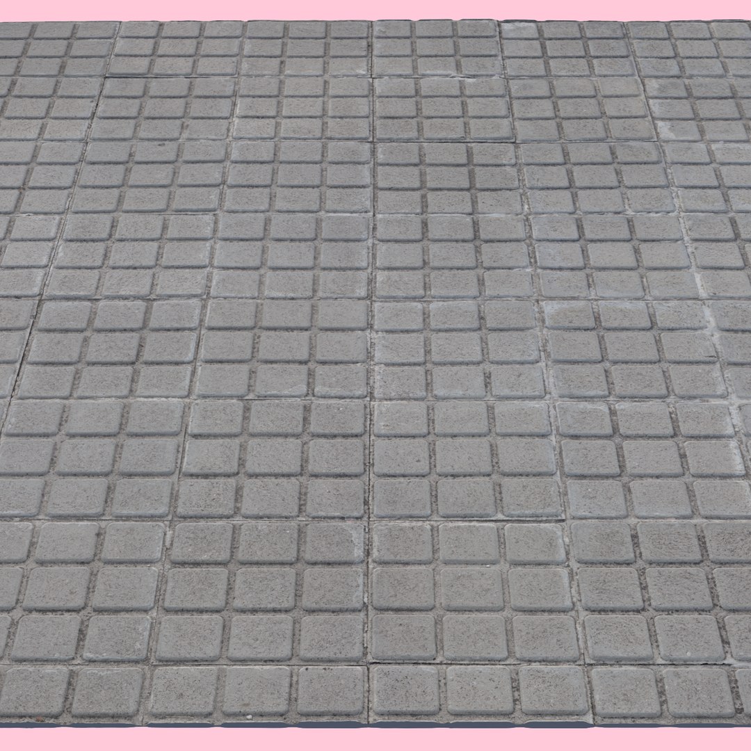 3D Model Square Tiled Sidewalk - TurboSquid 1228502