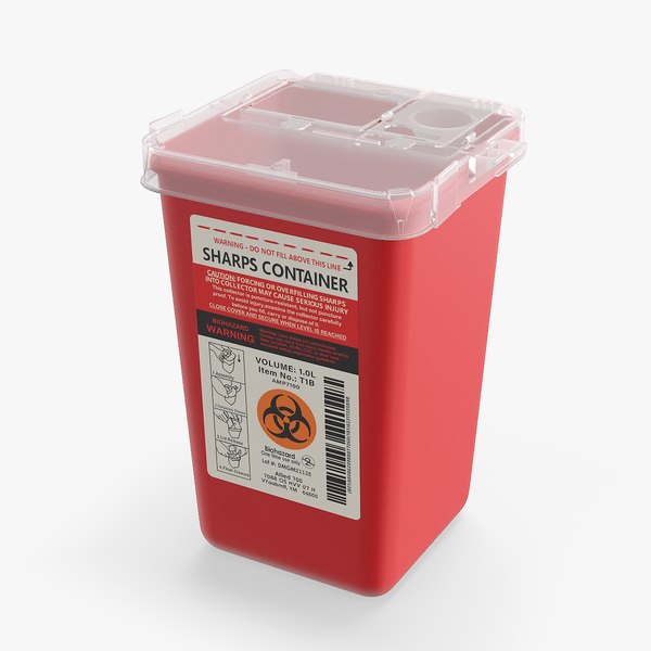 modelo 3d Contenedor de objetos punzantes de laboratorio - TurboSquid ...