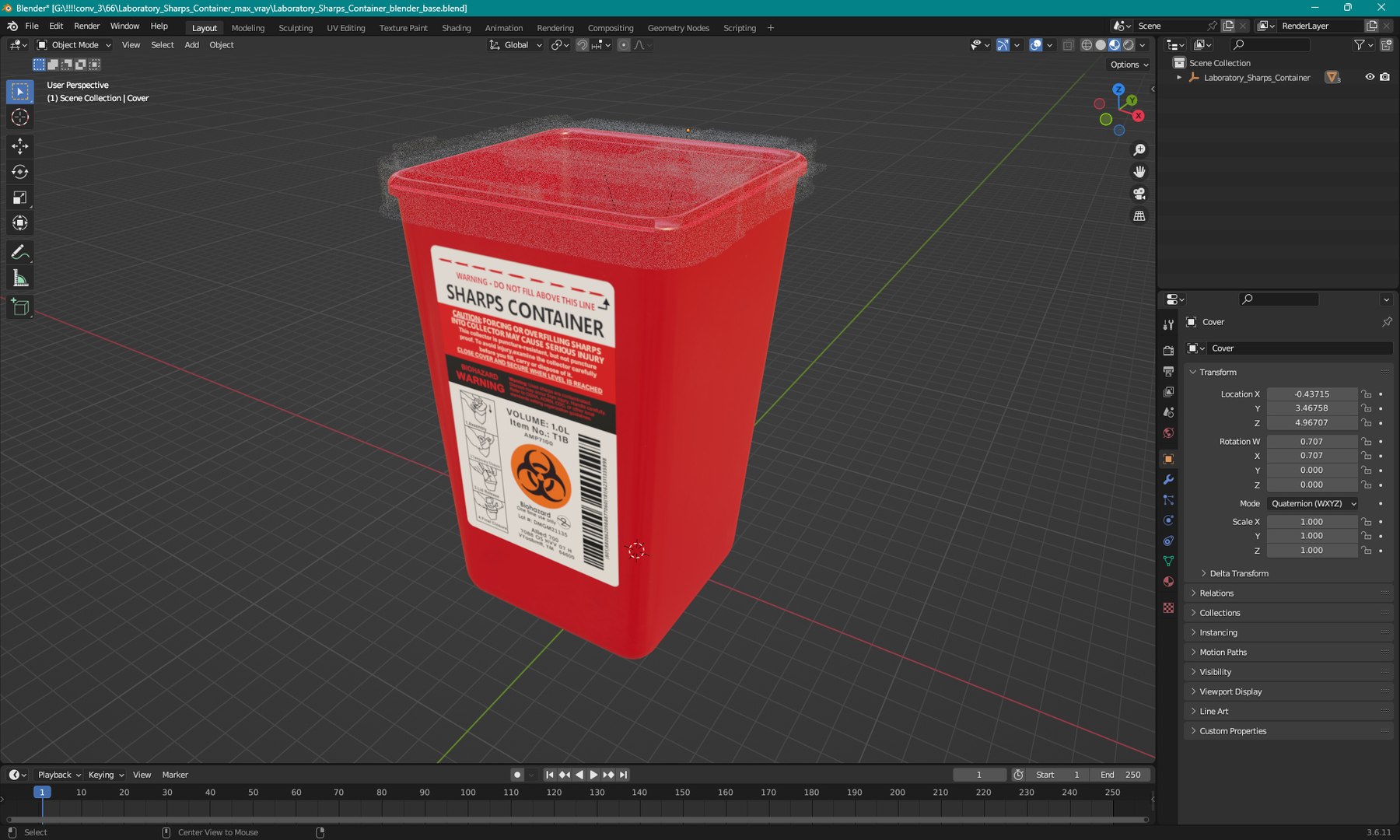 3D Model Laboratory Sharps Container - TurboSquid 2323074