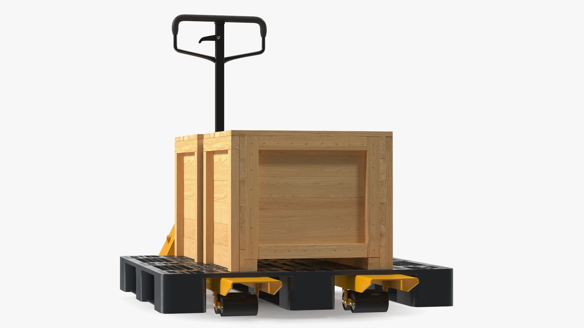 3D model Lion Industrial Standard Duty Pallet Jack with Wooden Crates ...